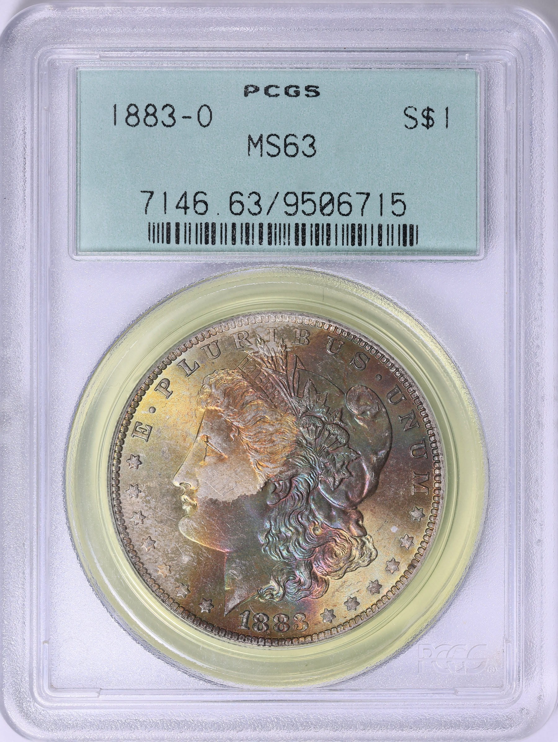 1883-O Morgan Silver Dollar PCGS MS-63 OGH (Toned) (Item 1788406) | GreatCollections Coin Auctions