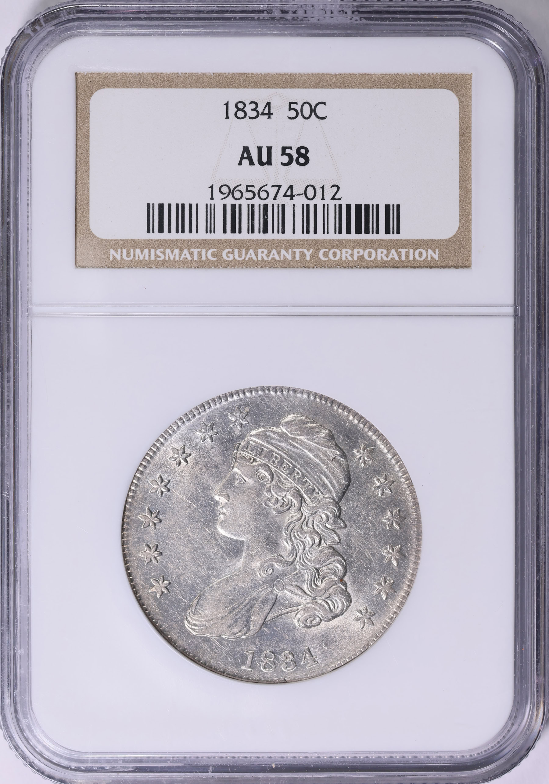 1834 Capped Bust Half Dollar NGC AU-58 (Item 1788423) | GreatCollections Coin Auctions