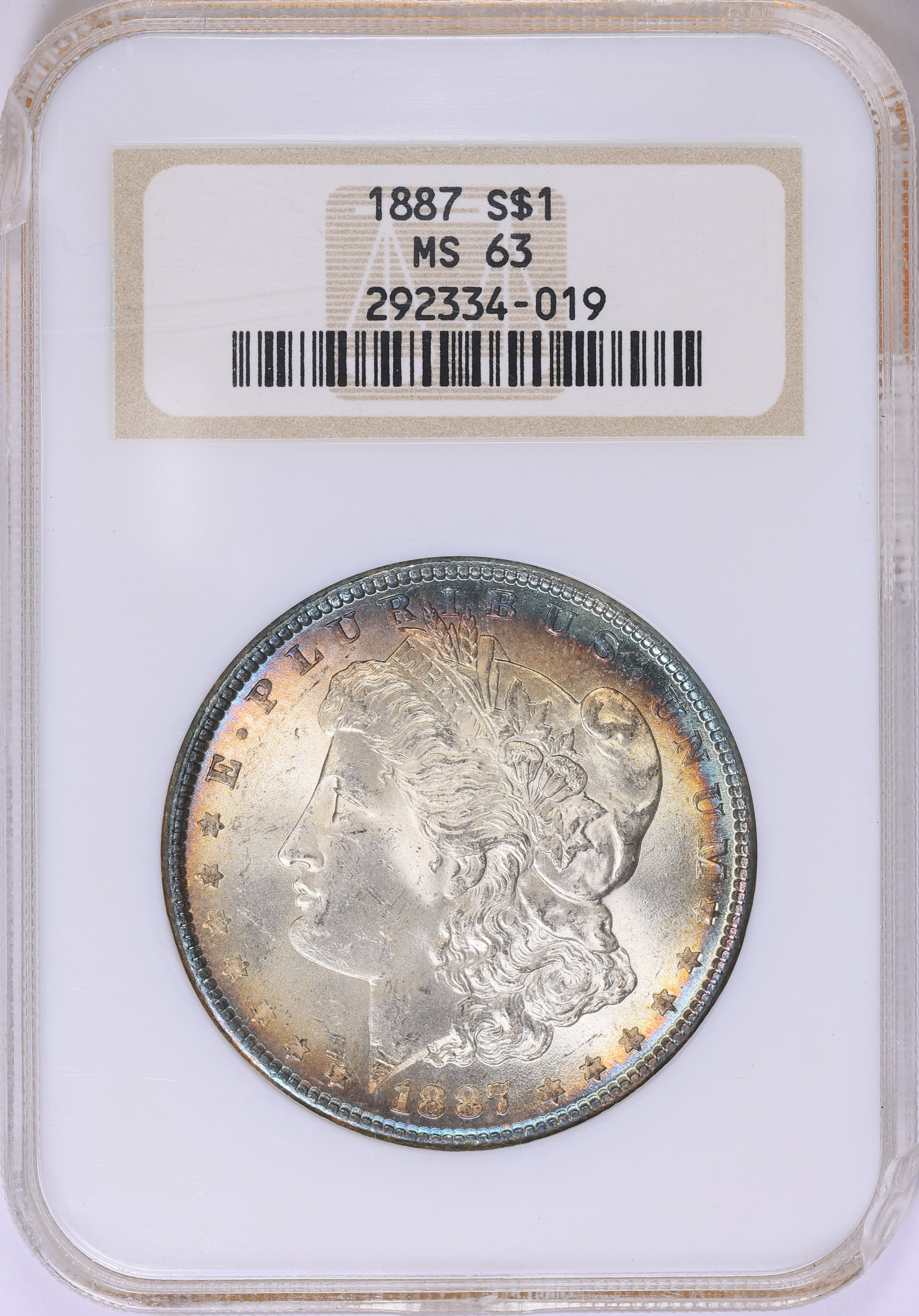 1887 Morgan Silver Dollar NGC MS-63 OH (Toned) (Item 1788424) | GreatCollections Coin Auctions