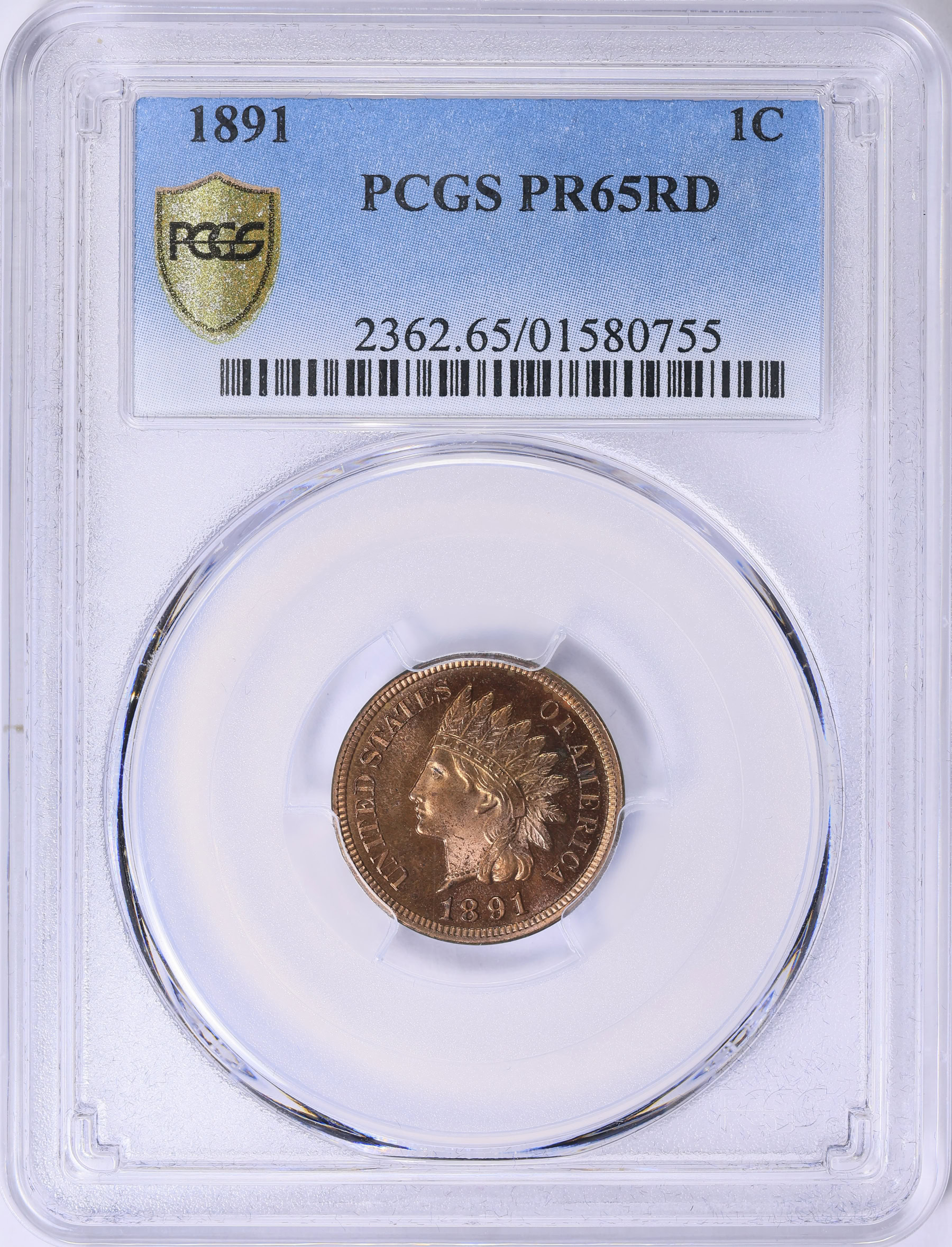 1891 Indian Cent PCGS Proof-65 RD (Item 1788558) | GreatCollections Coin Auctions
