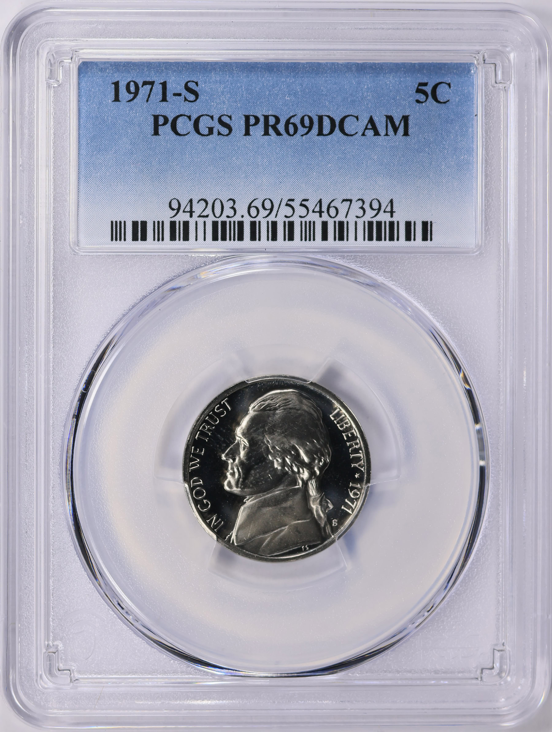 1971-S Jefferson Nickel PCGS Proof-69 DCAM (Item 1788594 ...