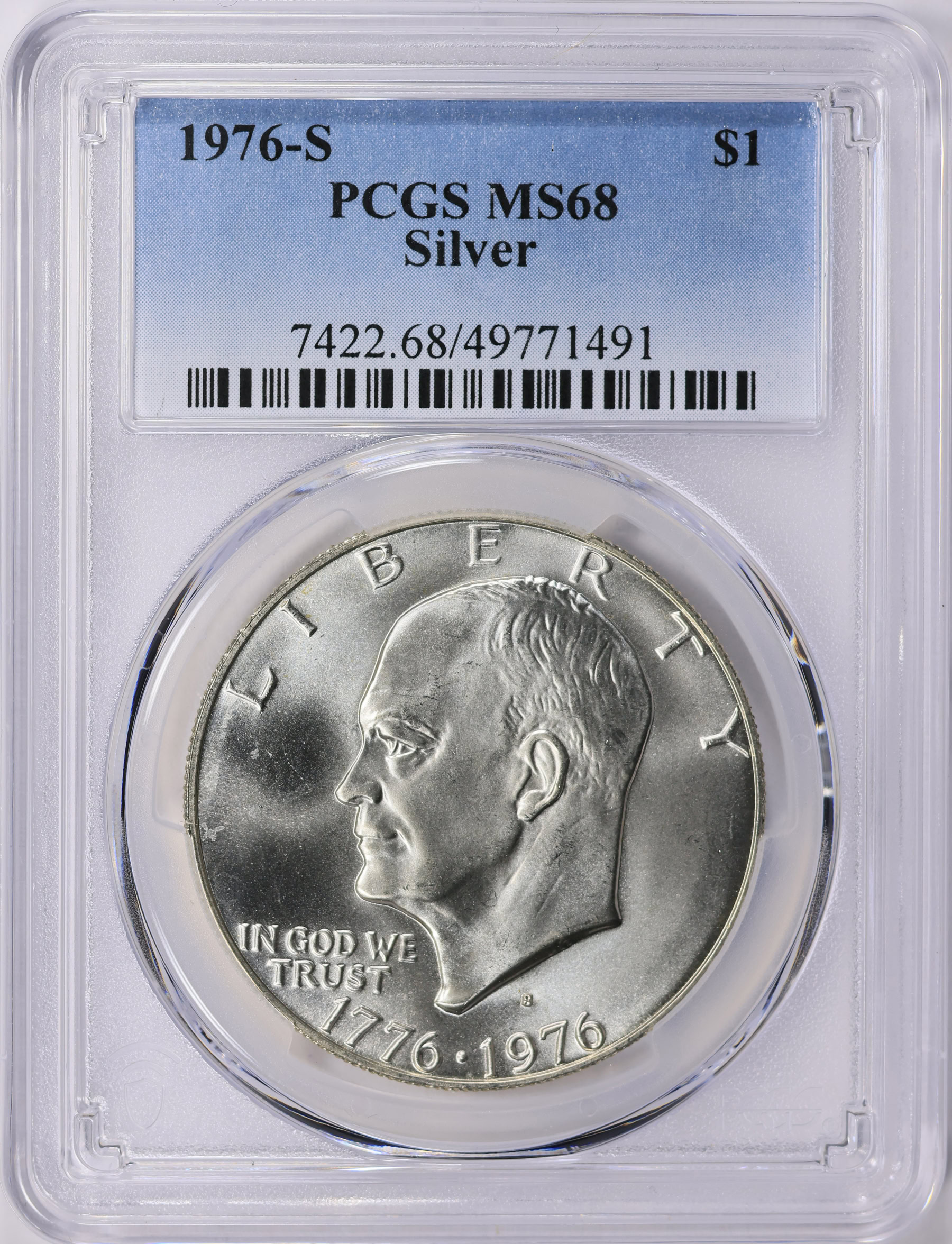 1976-S Eisenhower Dollar Silver PCGS MS-68 (Item 1788625) | GreatCollections Coin Auctions