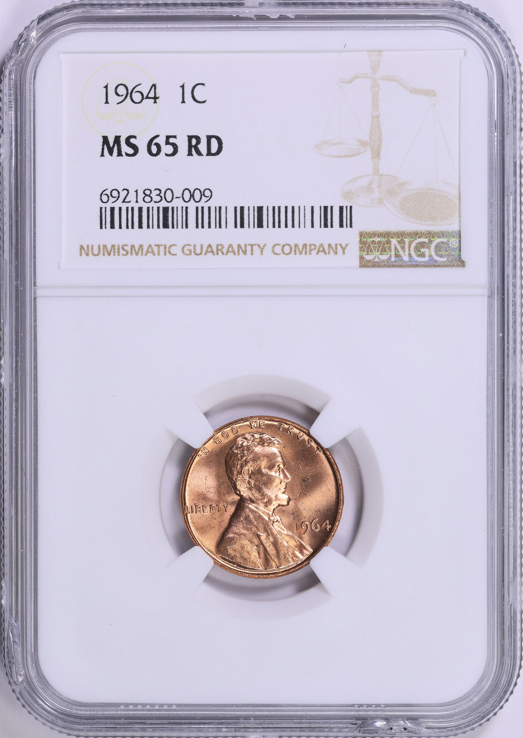 1964 Lincoln Cent NGC MS-65 RD (Item 1788719) | GreatCollections Coin ...