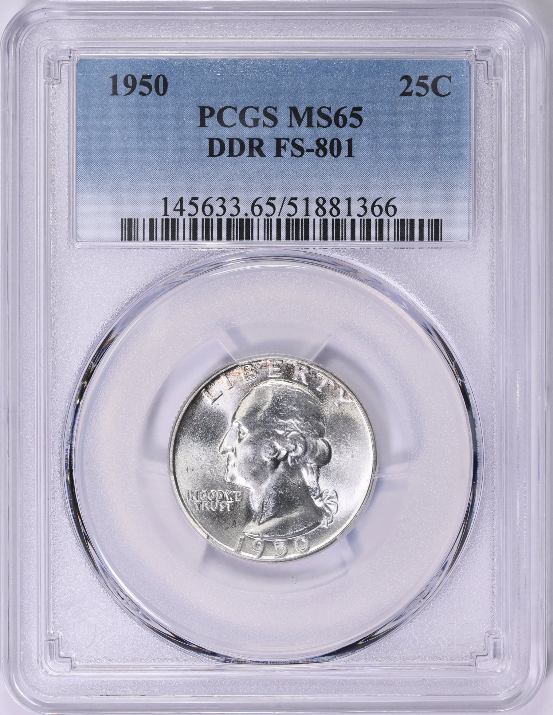 1950 Washington Quarter Doubled Die Reverse FS-801 PCGS MS-65 (Item ...