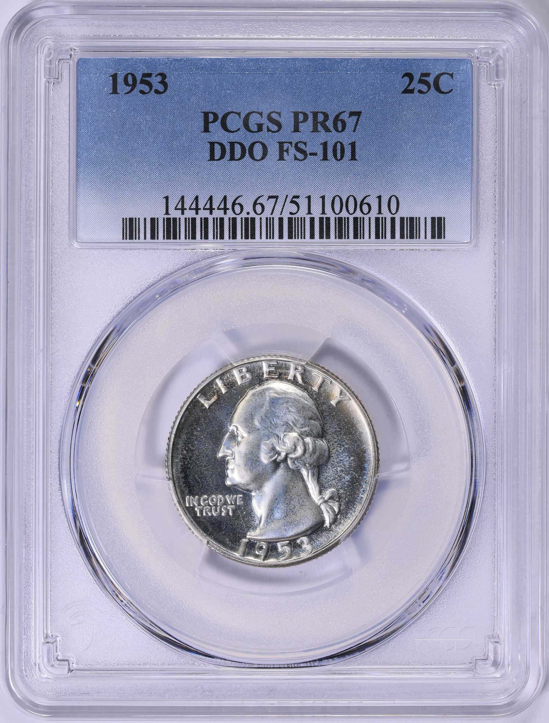 1953 Washington Quarter Doubled Die Obverse FS-101 PCGS Proof-67 (Item 1788815 ...