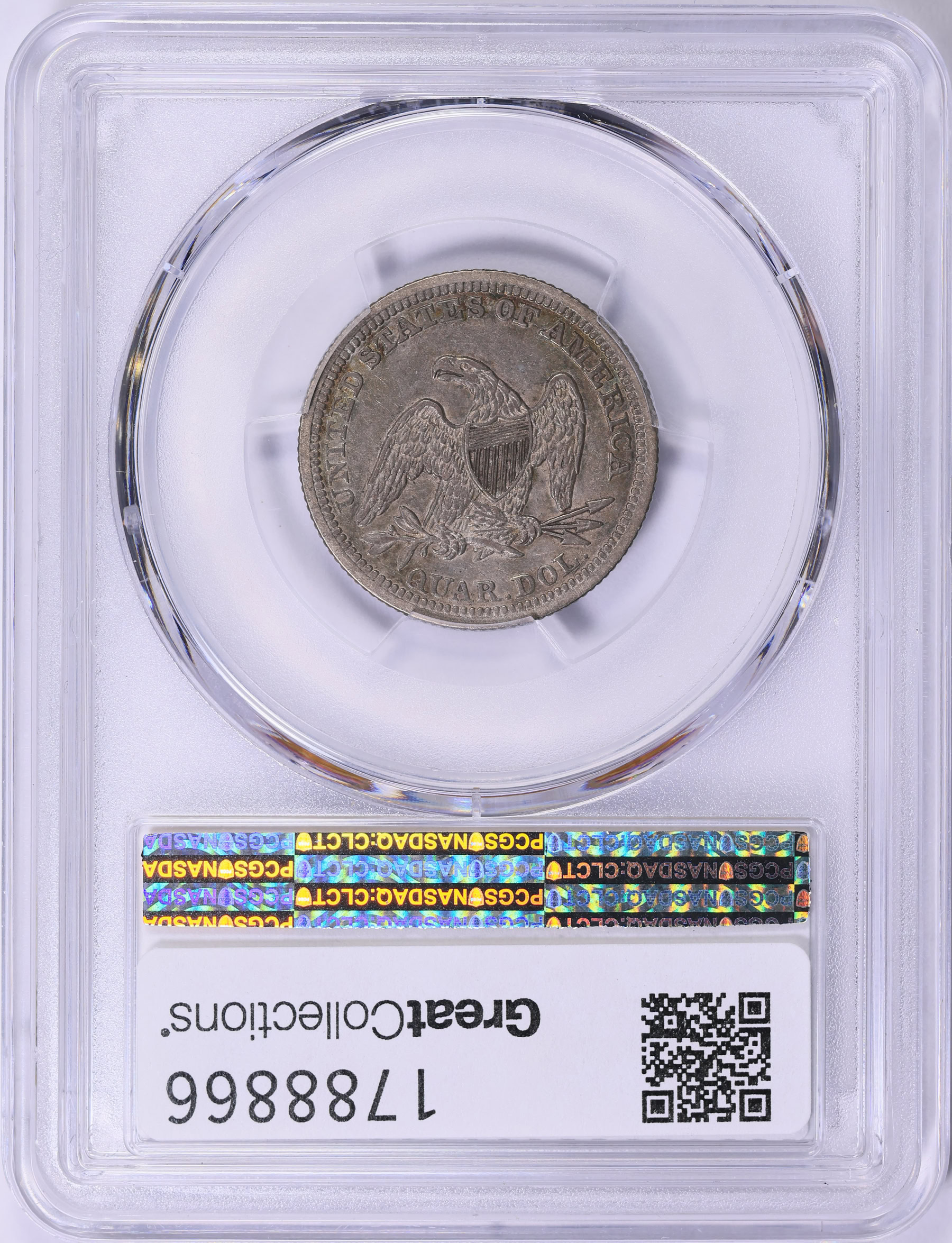 1858 Seated Liberty Quarter PCGS XF-45 (Item 1788866) | GreatCollections Coin Auctions