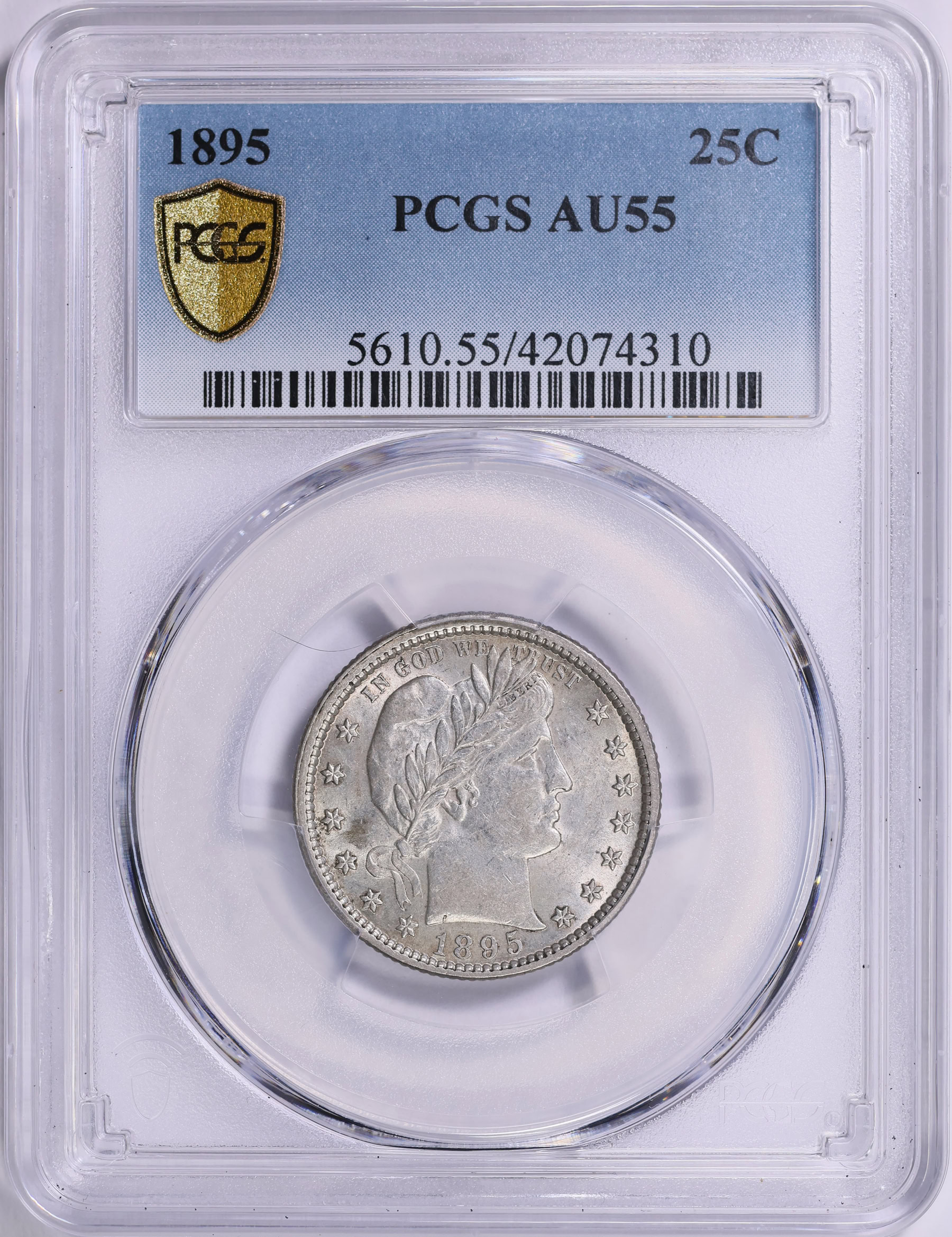 1895 Barber Quarter PCGS AU-55 (Item 1788868) | GreatCollections Coin Auctions
