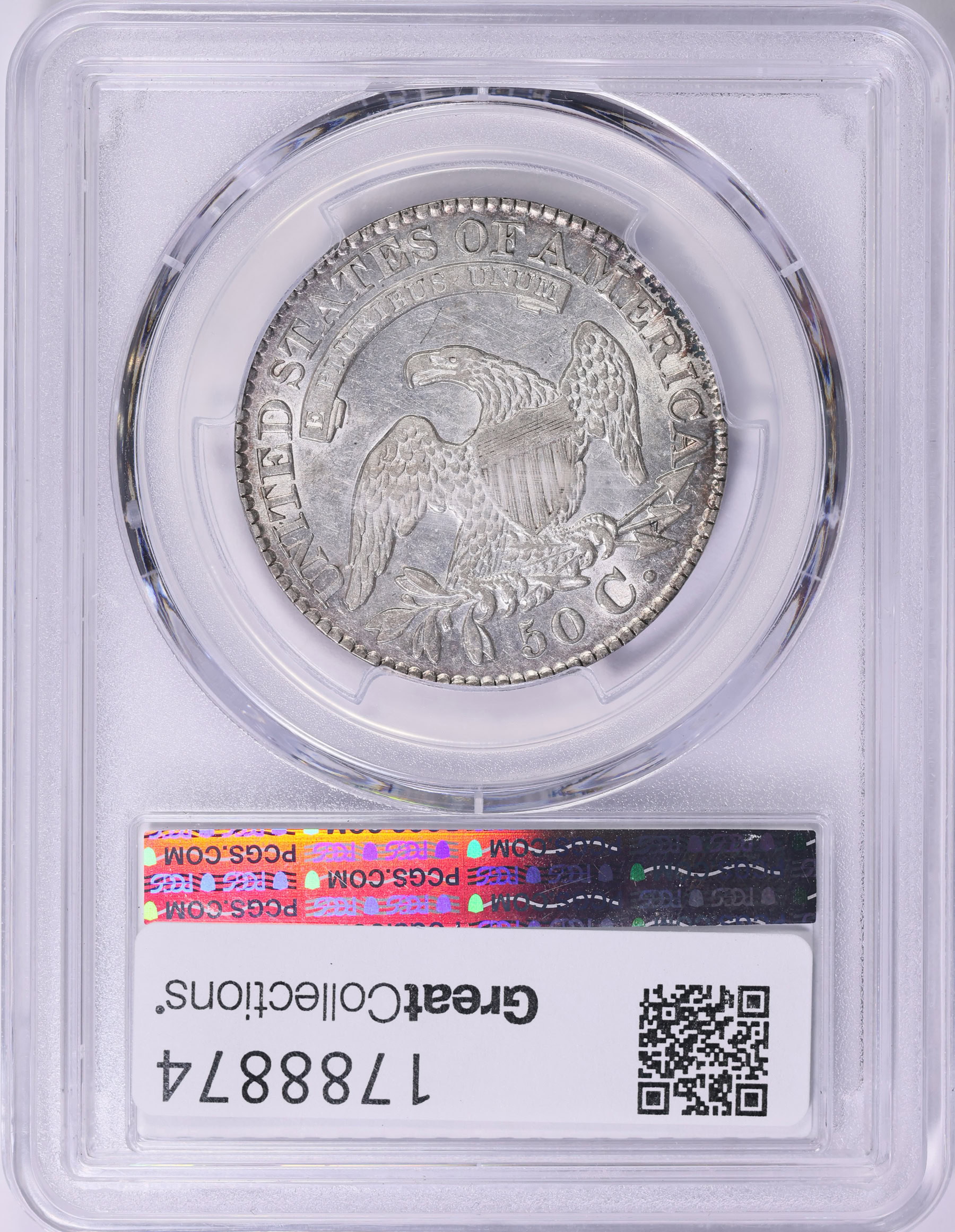 1828 Capped Bust Half Dollar Square Base 2, Small 8's, Large Letter Overton 113 PCGS AU-50 (Item ...