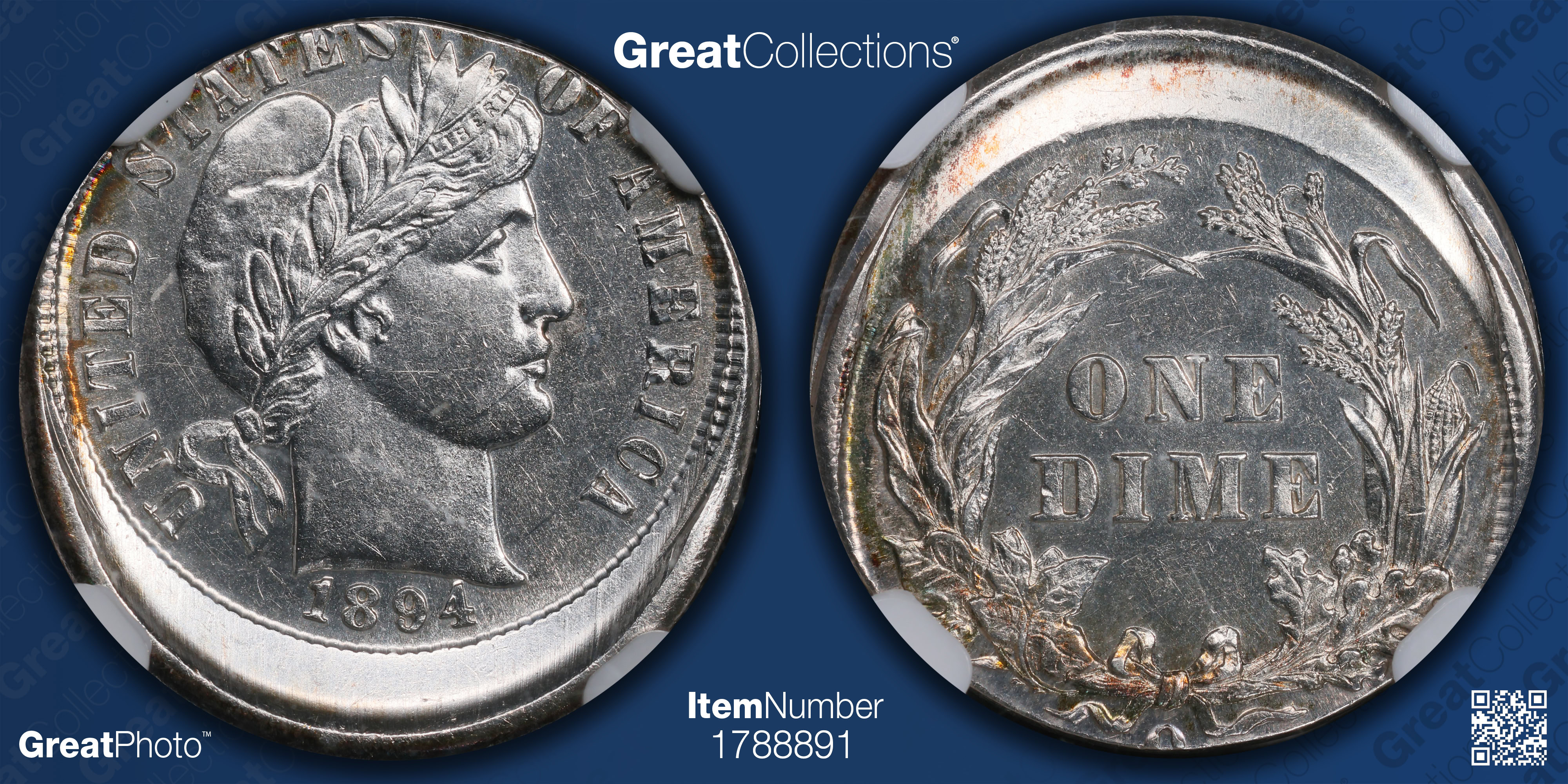 Mint Error 1894-O Barber Dime Struck 15% Off Center NGC AU-58 | NGC ...