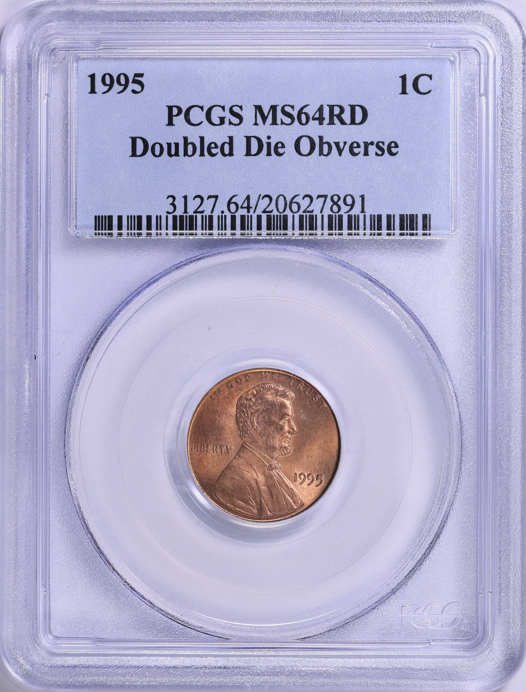 1995 Lincoln Cent Doubled Die Obverse PCGS MS-64 RD (Item 1788980 ...