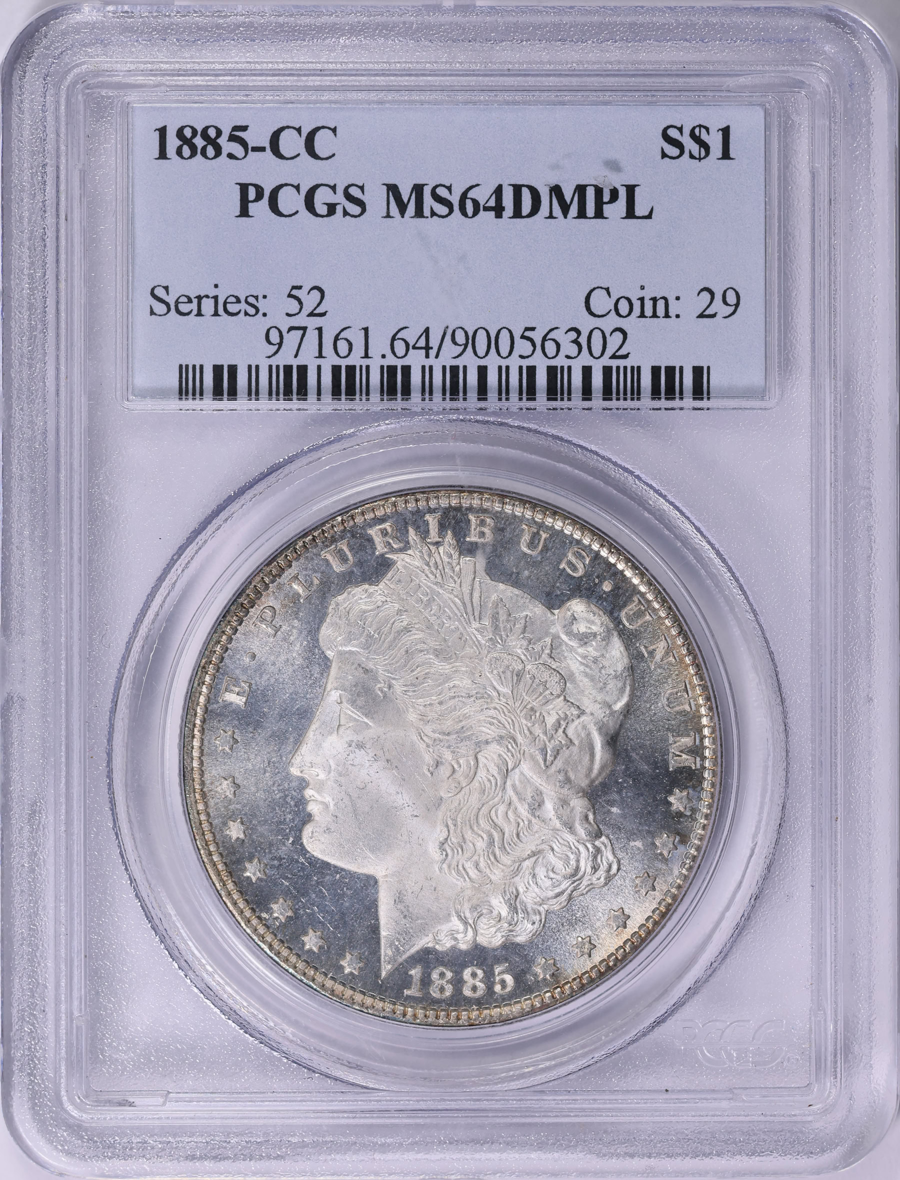 1885-CC Morgan Silver Dollar PCGS MS-64 DMPL (Item 1789035) | GreatCollections Coin Auctions