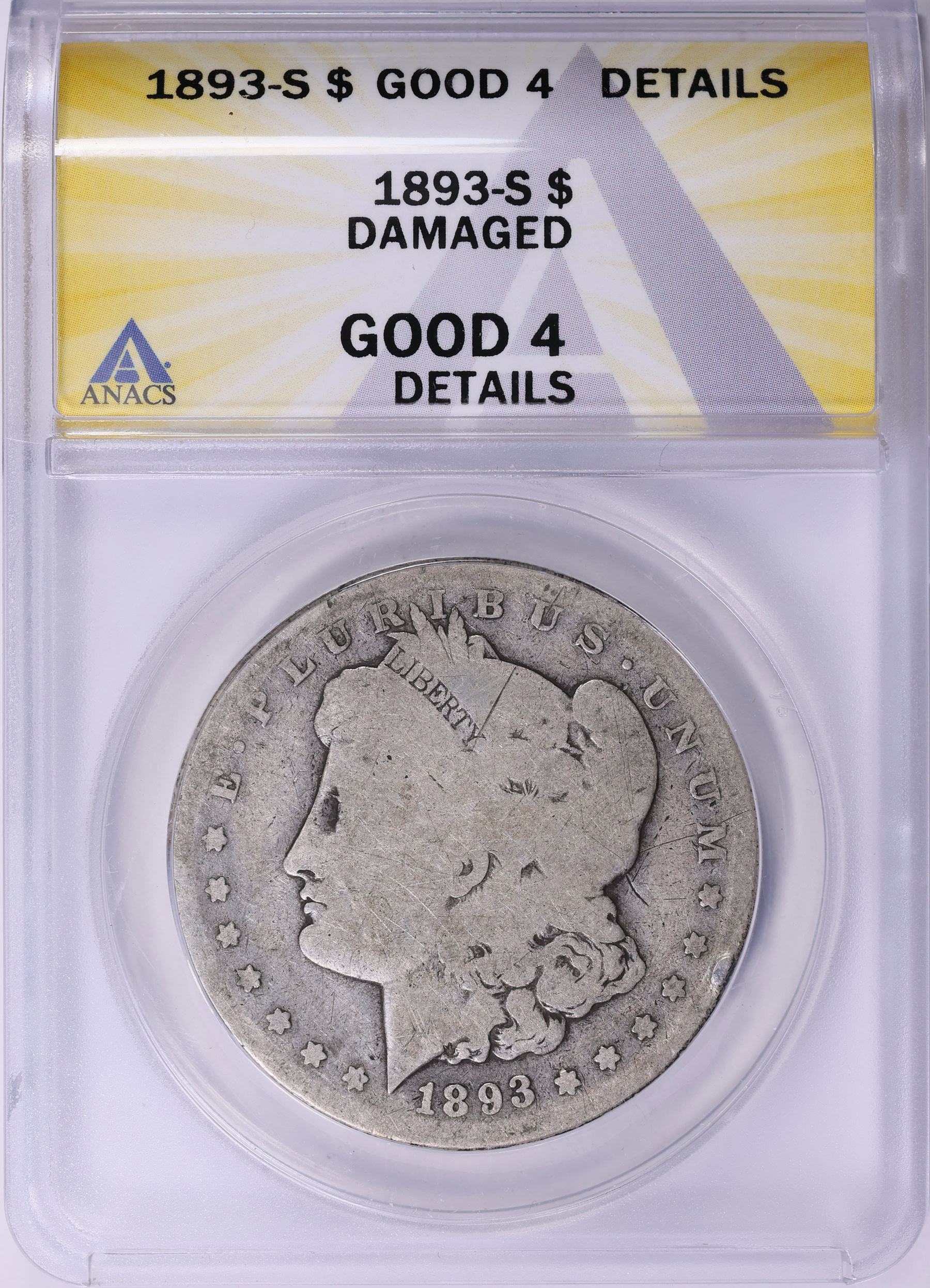 1893-S Morgan Silver Dollar ANACS G-04 Details (Item 1789061) | GreatCollections Coin Auctions