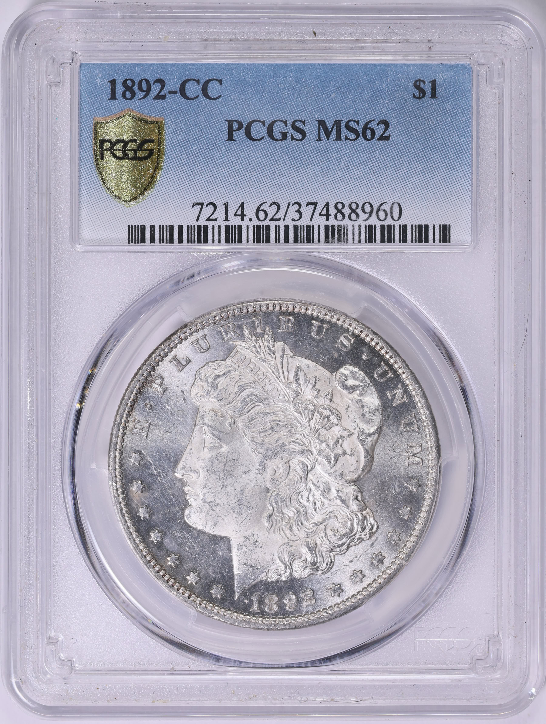 1892-CC Morgan Silver Dollar PCGS MS-62 (Item 1789141) | GreatCollections Coin Auctions