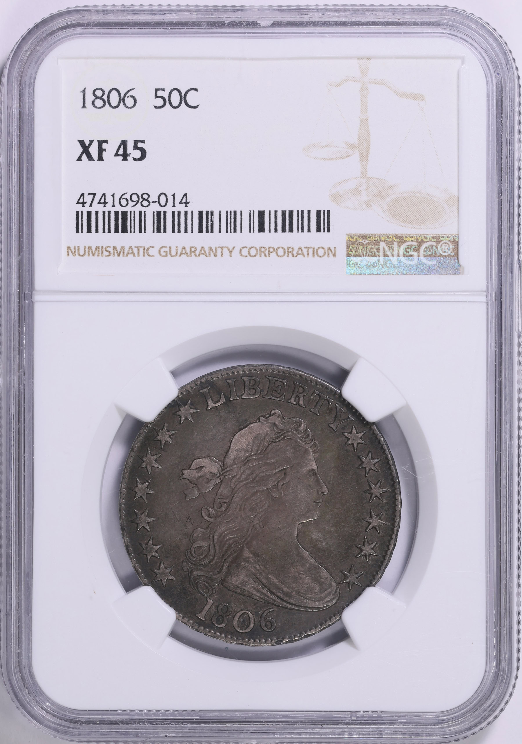 1806 Draped Bust Half Dollar NGC XF-45 (Item 1789148) | GreatCollections Coin Auctions