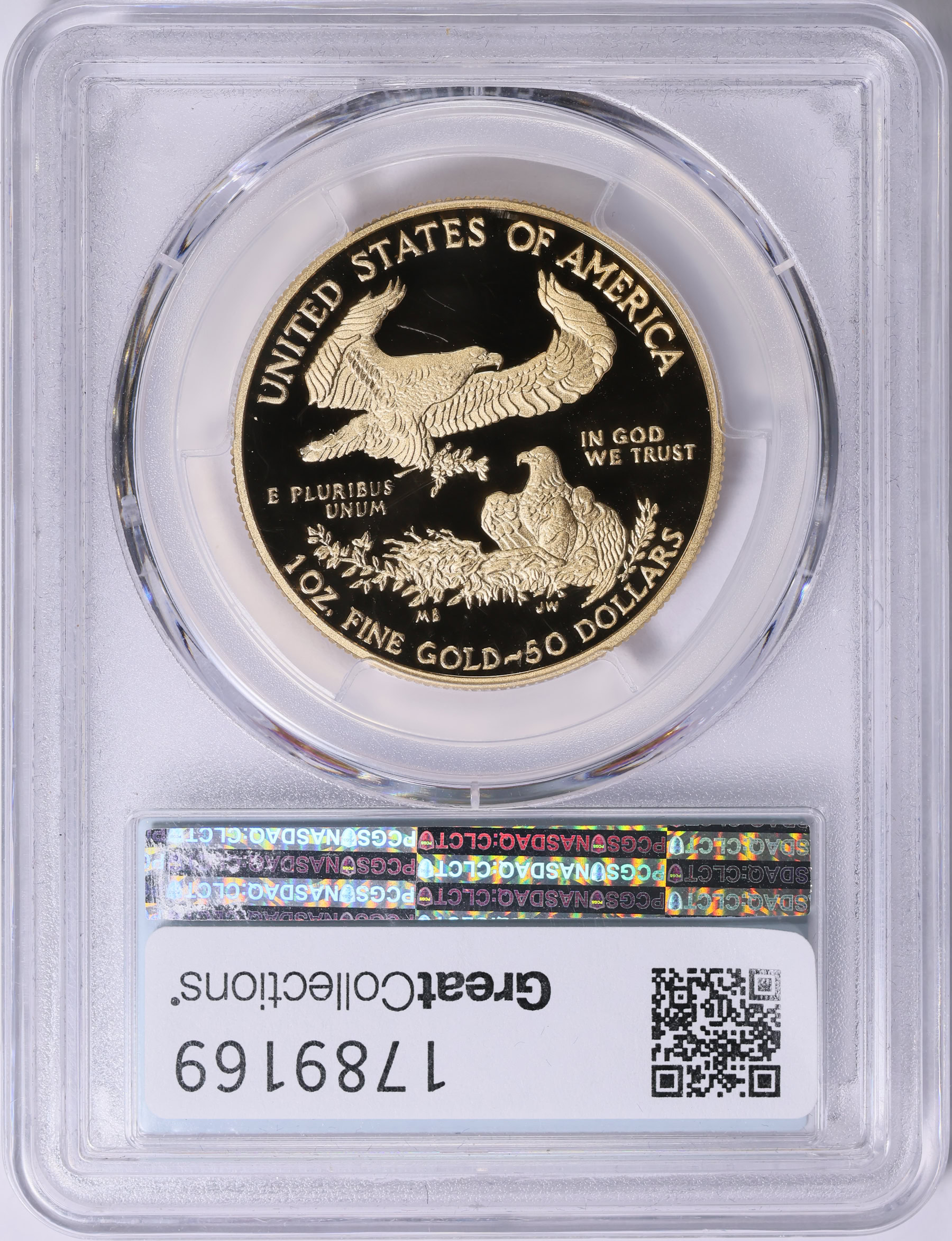 2021-W $50 One-Ounce Gold American Eagle Type 1 First Strike PCGS Proof ...