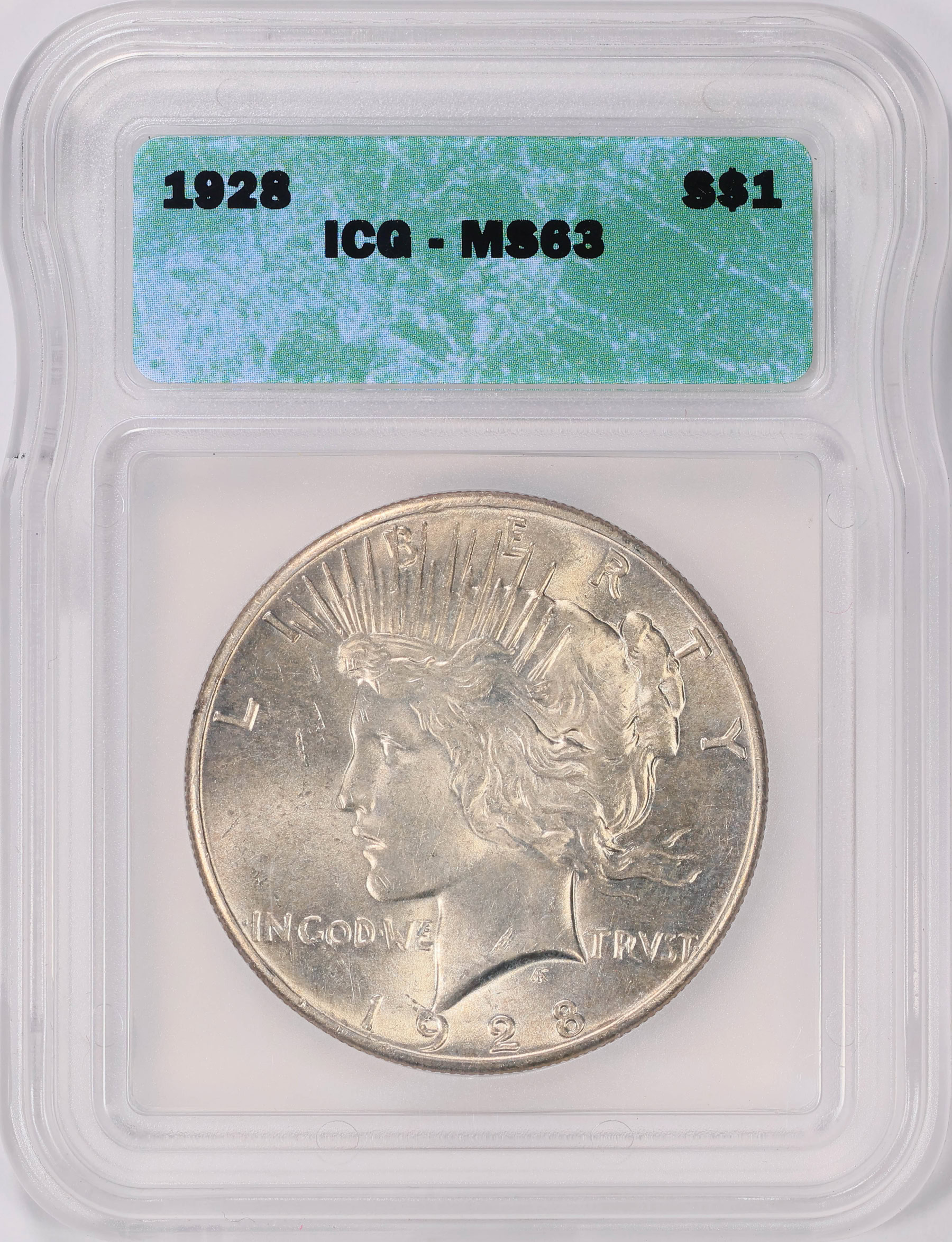 1928 Peace Silver Dollar ICG MS-63 (Item 1789199) | GreatCollections ...