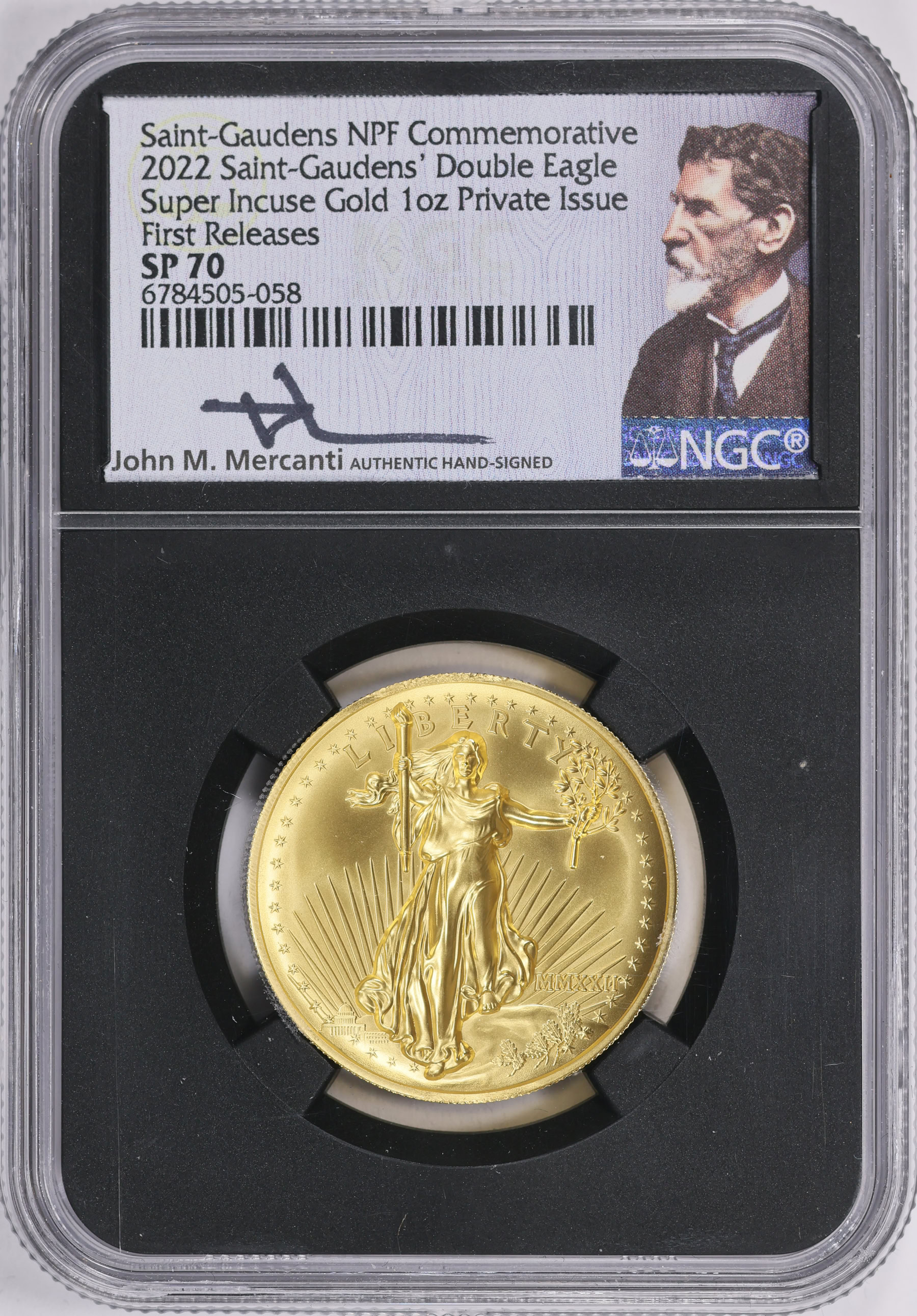 2022 Gold 1oz Saint-Gaudens Double Eagle Super Incuse Private Issue NPF ...