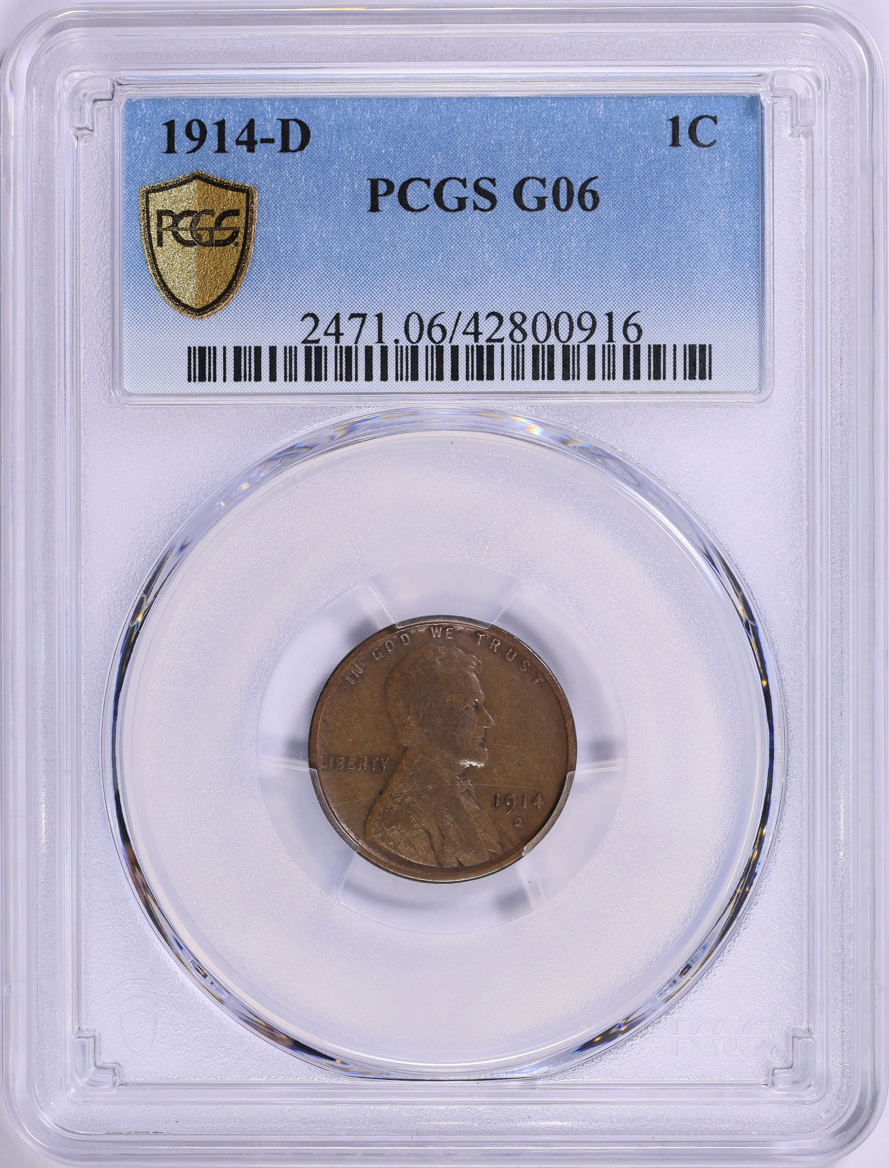 1914-D Lincoln Cent PCGS G-06 BN (Item 1789308) | GreatCollections Coin Auctions
