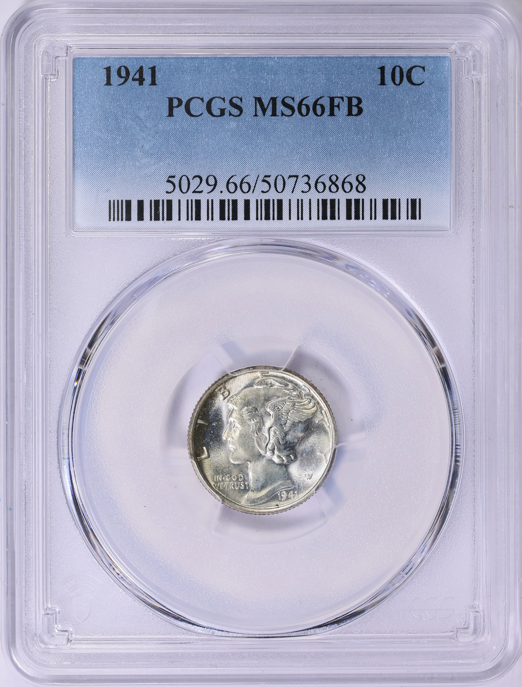 1941 Mercury Dime PCGS MS-66 FB (Toned) (Item 1789435) | GreatCollections Coin Auctions