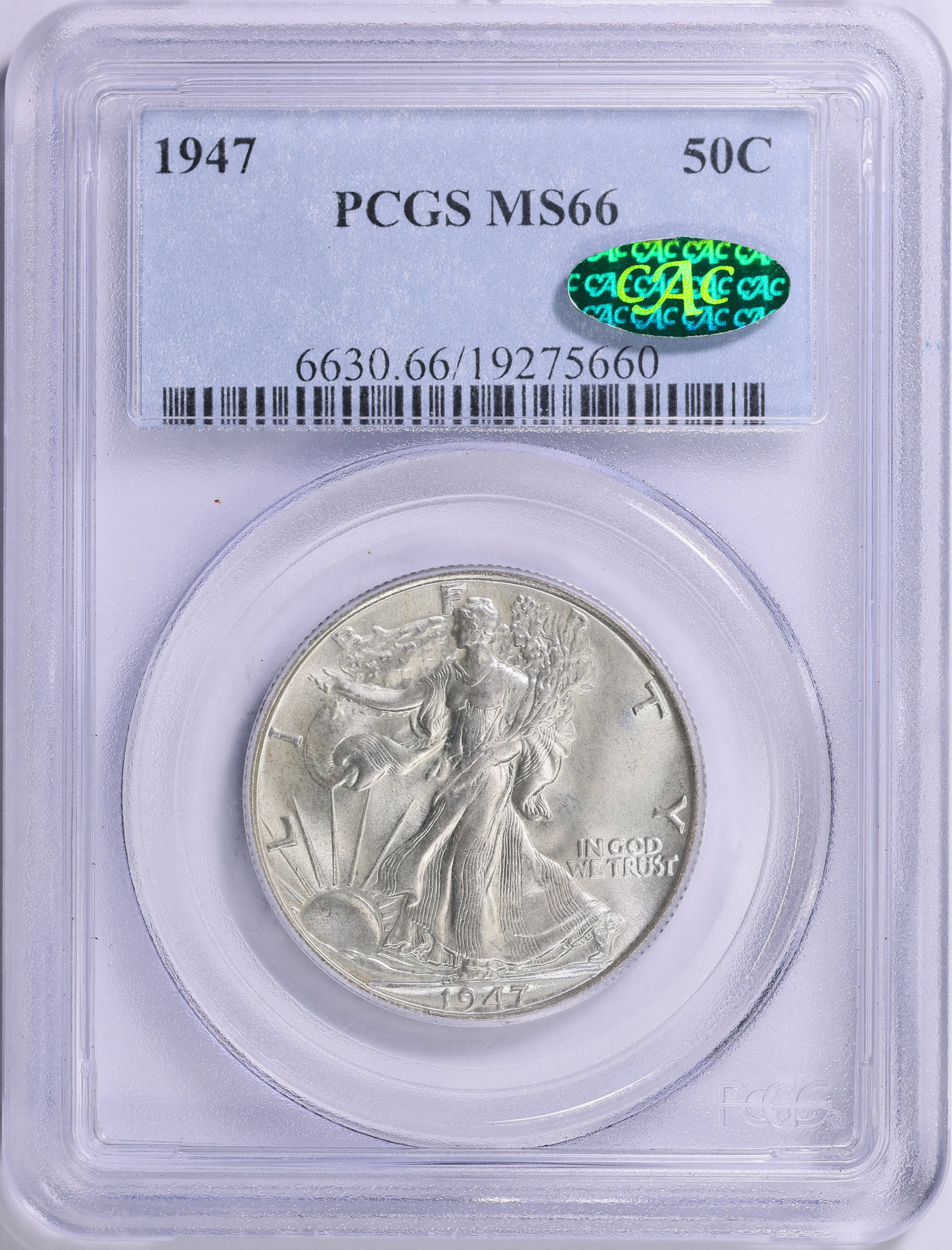 1947 Walking Liberty Half Dollar PCGS MS-66 (CAC Green) (Item 1789439) | GreatCollections Coin ...