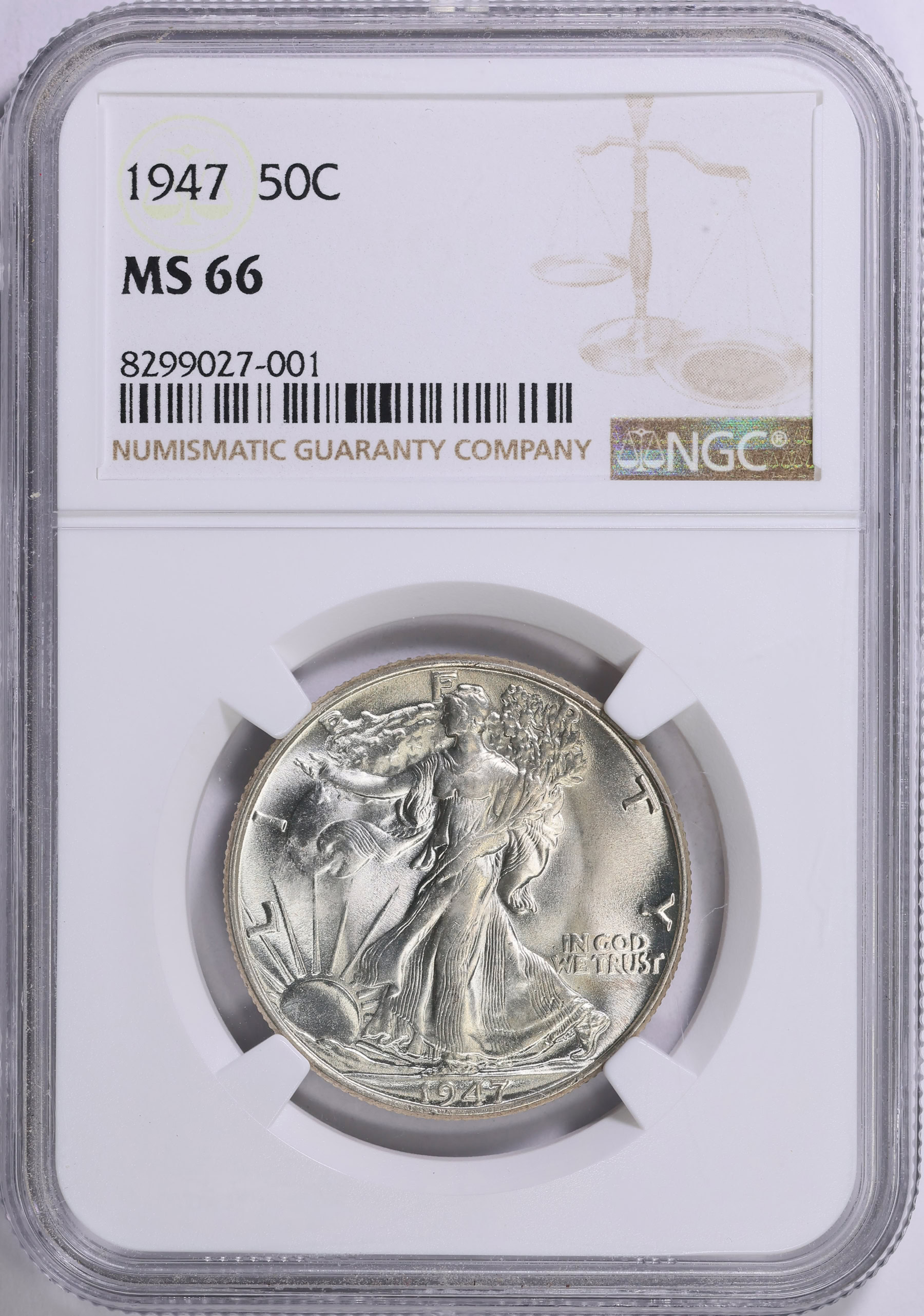 1947 Walking Liberty Half Dollar NGC MS-66 (Item 1789449) | GreatCollections Coin Auctions