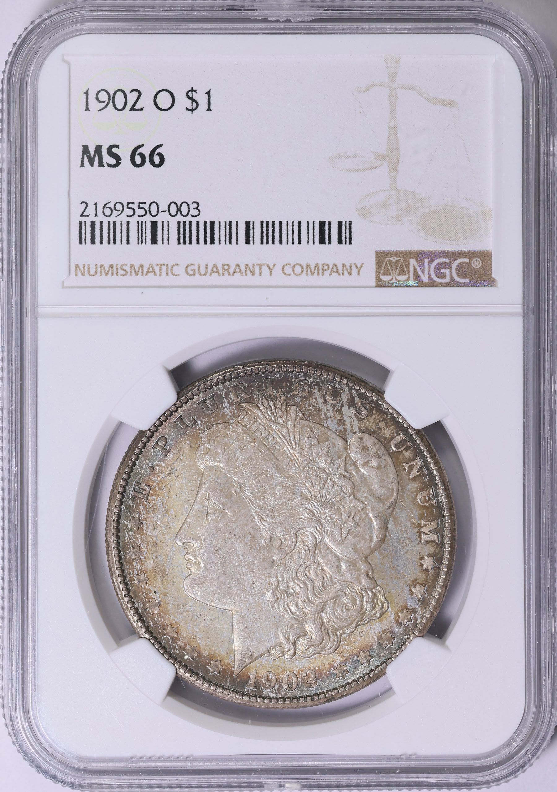 1902-O Morgan Silver Dollar NGC MS-66 (Toned) (Item 1789460) | GreatCollections Coin Auctions