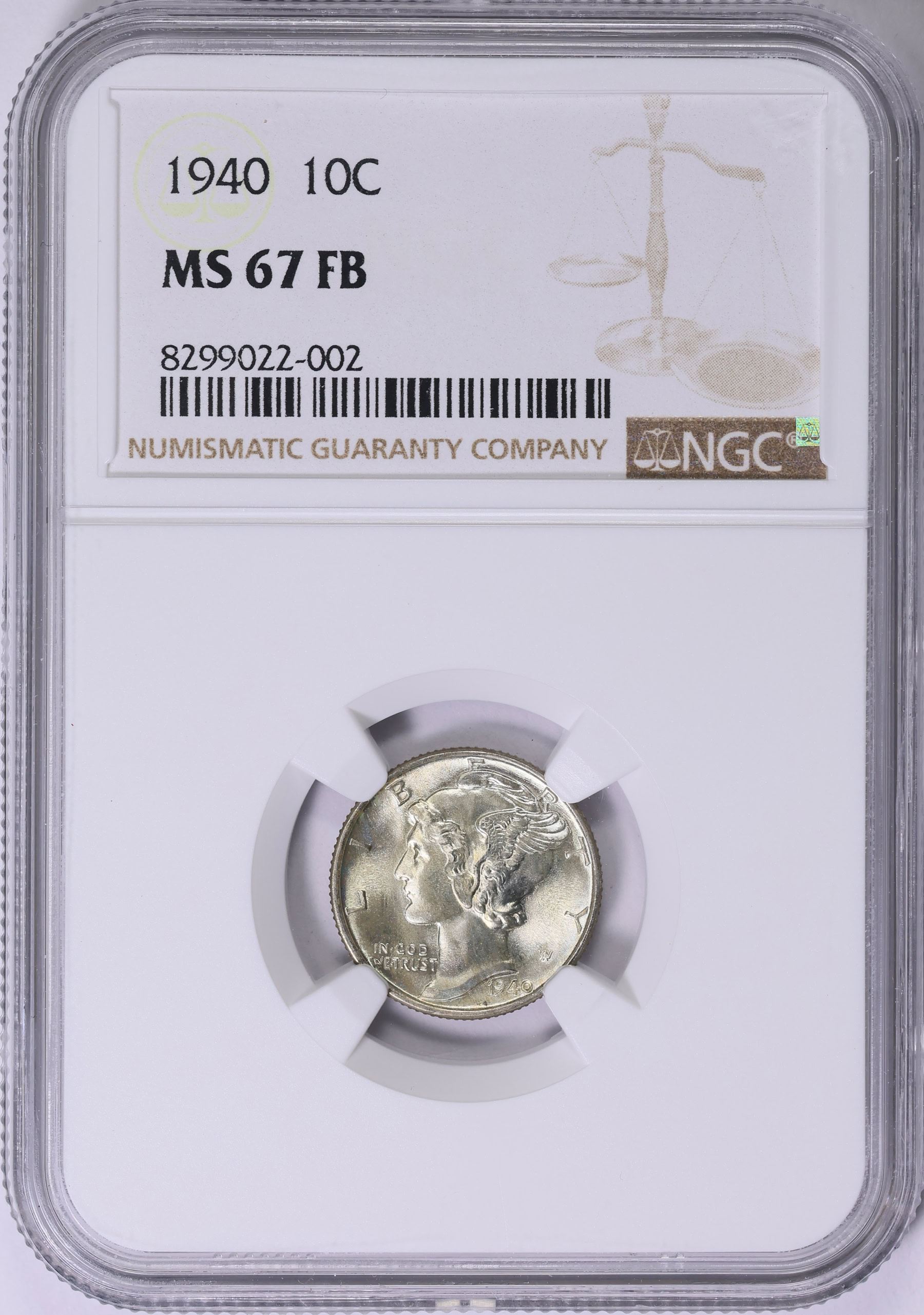 1940 Mercury Dime NGC MS-67 FB (Item 1789481) | GreatCollections Coin Auctions
