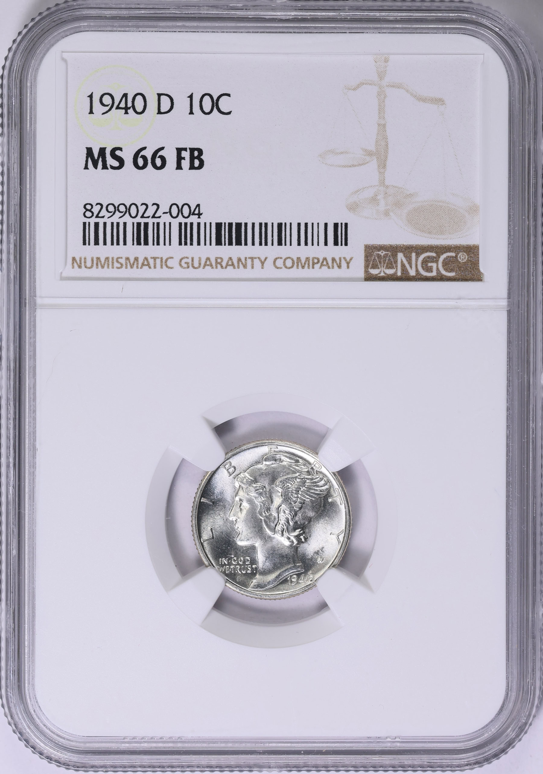 1940-D Mercury Dime NGC MS-66 FB (Item 1789487) | GreatCollections Coin Auctions