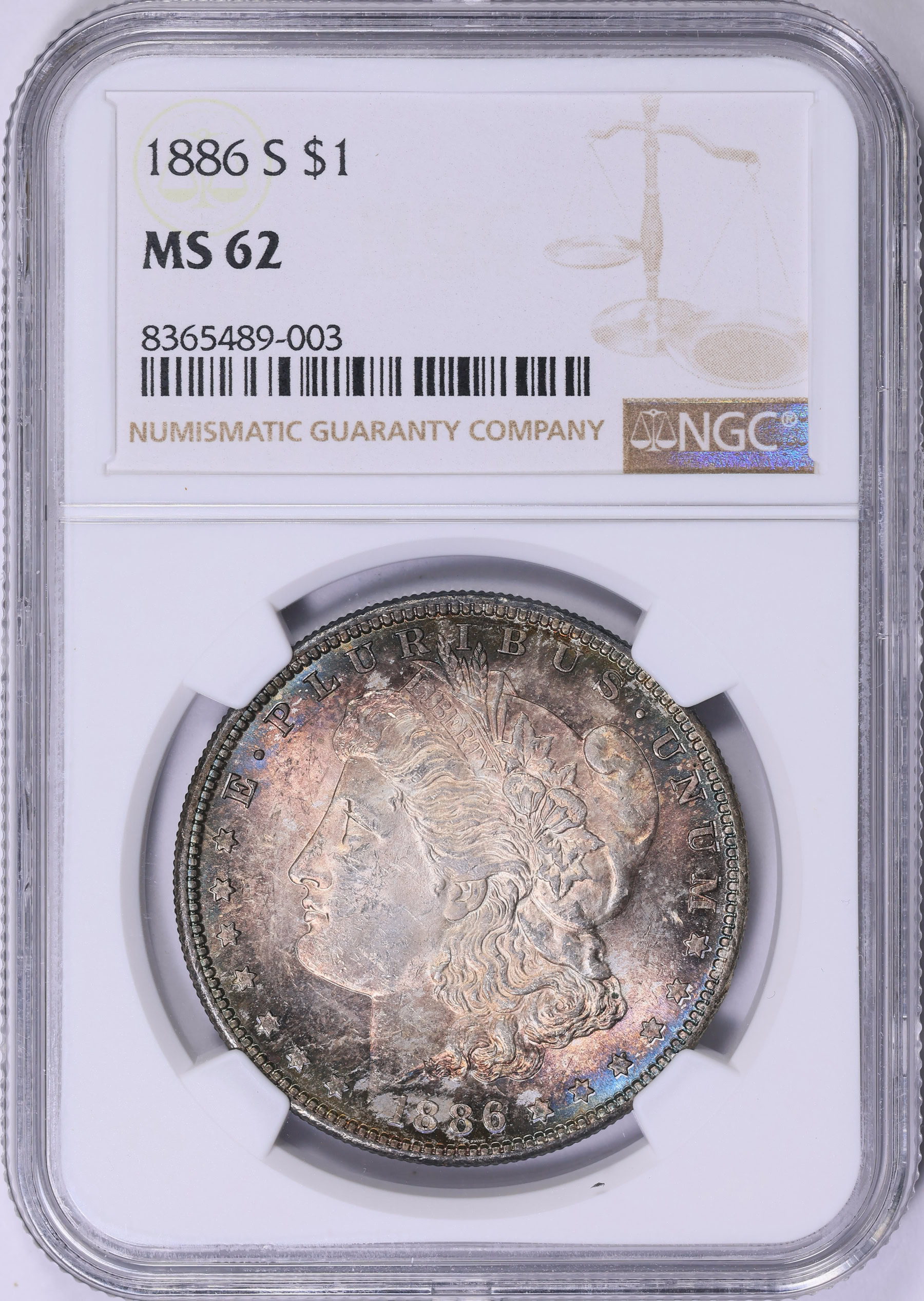 1886-S Morgan Silver Dollar NGC MS-62 (Toned) (Item 1789547) | GreatCollections Coin Auctions