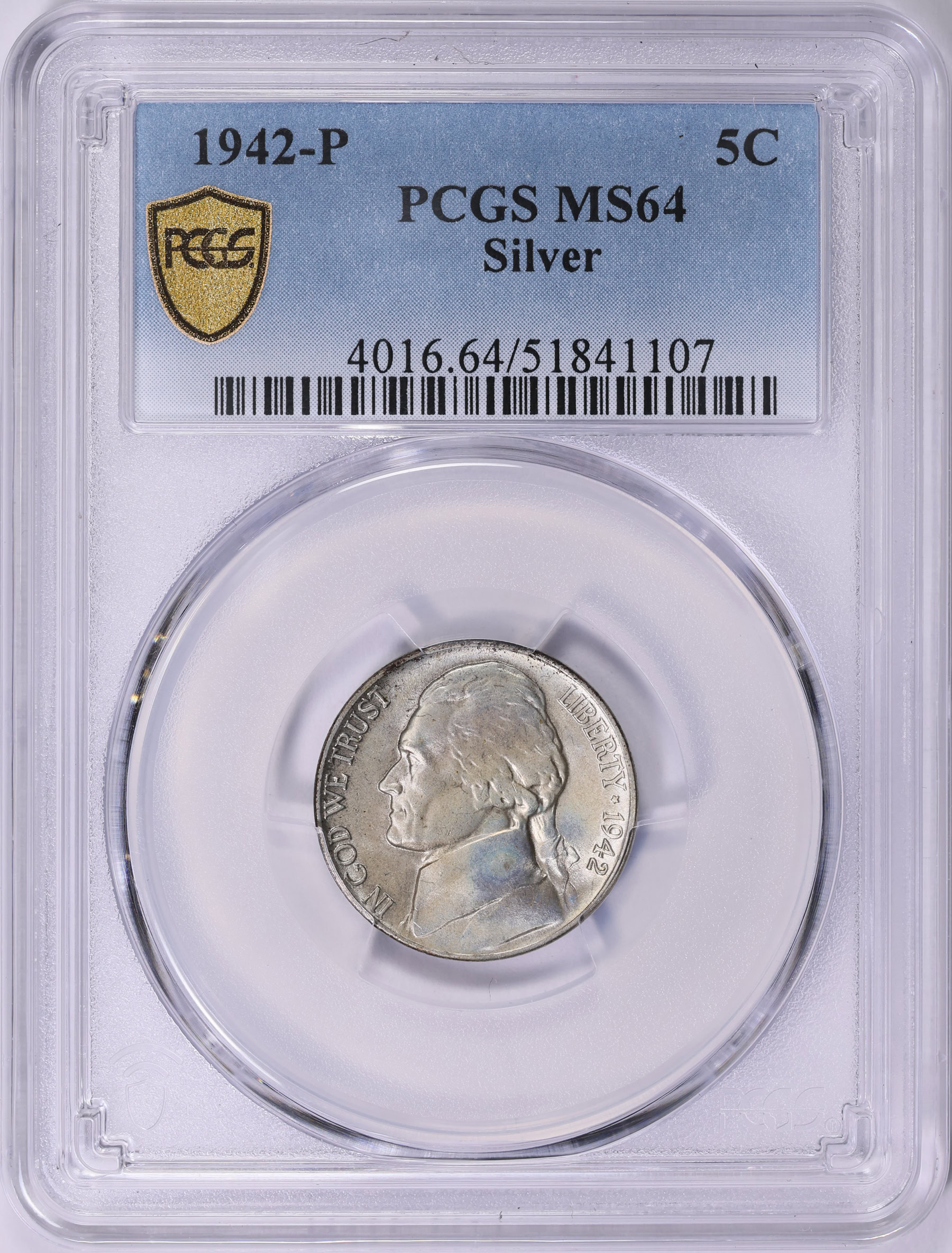 1942-P Jefferson Nickel PCGS MS-64 (Item 1789555) | GreatCollections ...