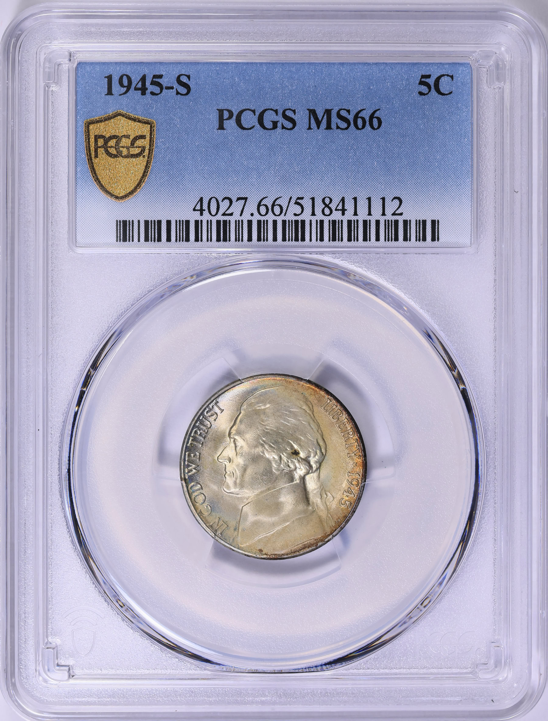 1945-S Jefferson Nickel PCGS MS-66 (Item 1789559) | GreatCollections ...