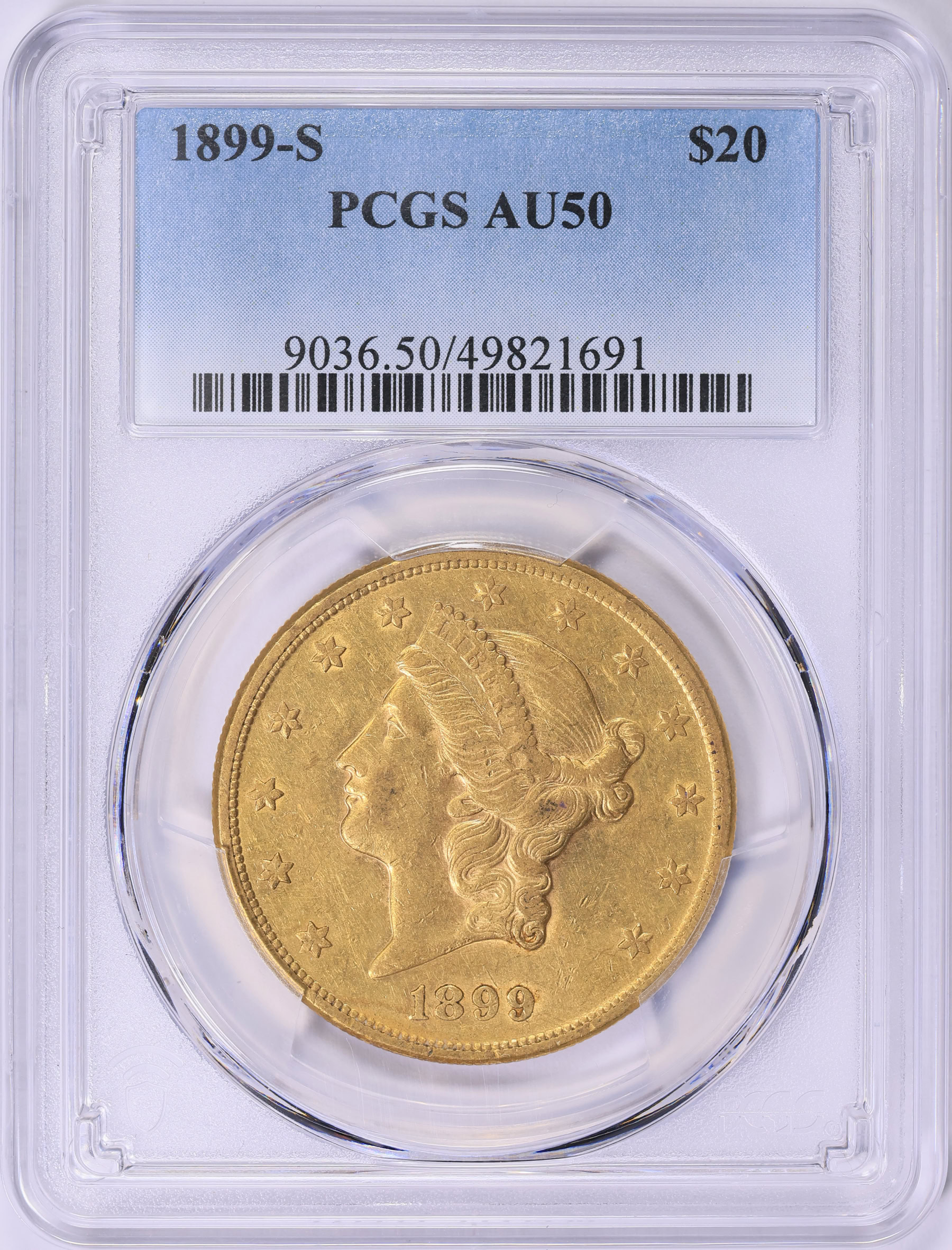 1899-S Liberty Gold Double Eagle PCGS AU-50 (Item 1789582) | GreatCollections Coin Auctions