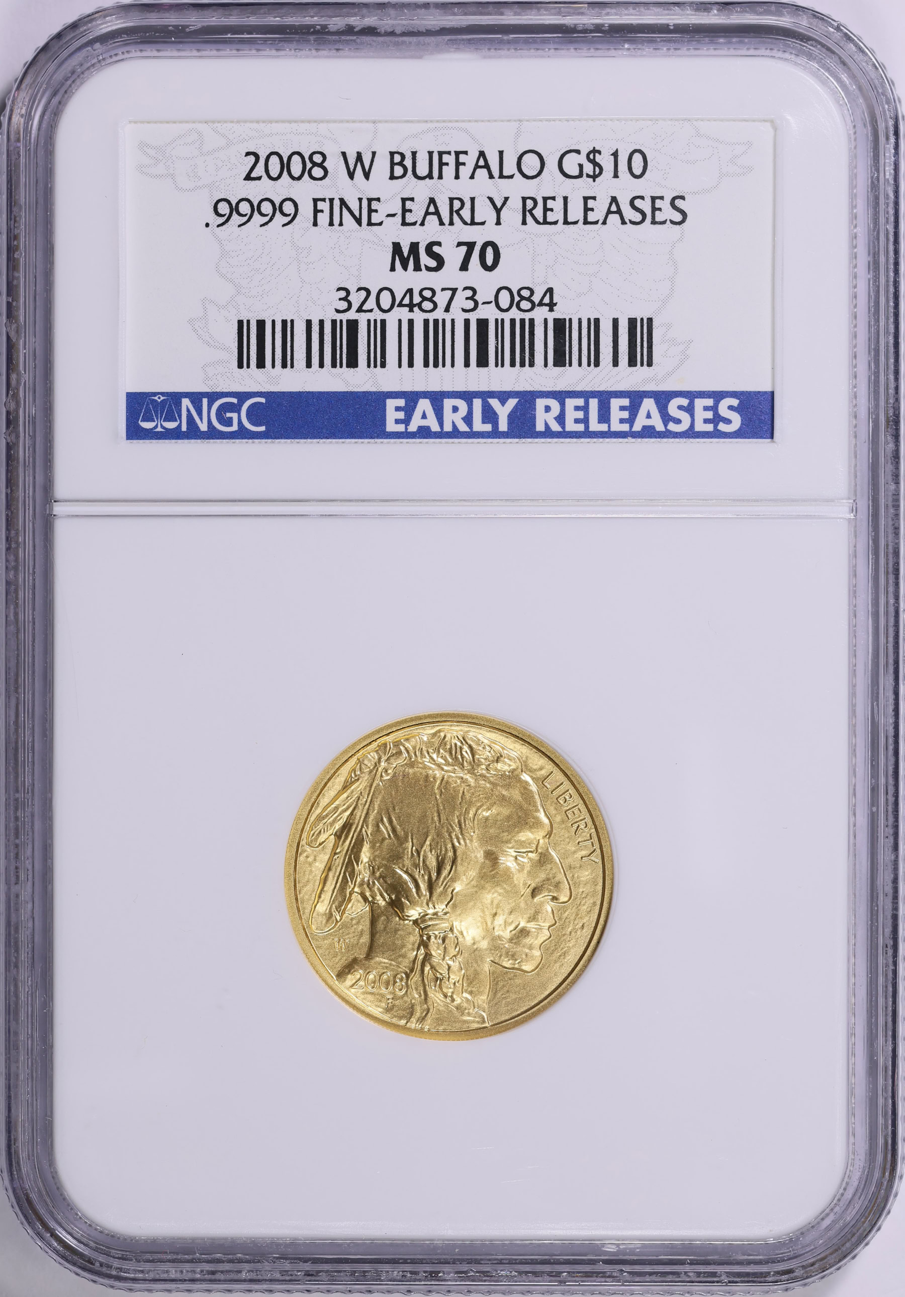 2008-W $10 Quarter-Ounce Gold American Buffalo Burnished Early Releases NGC MS-70 (Item 1789608 ...