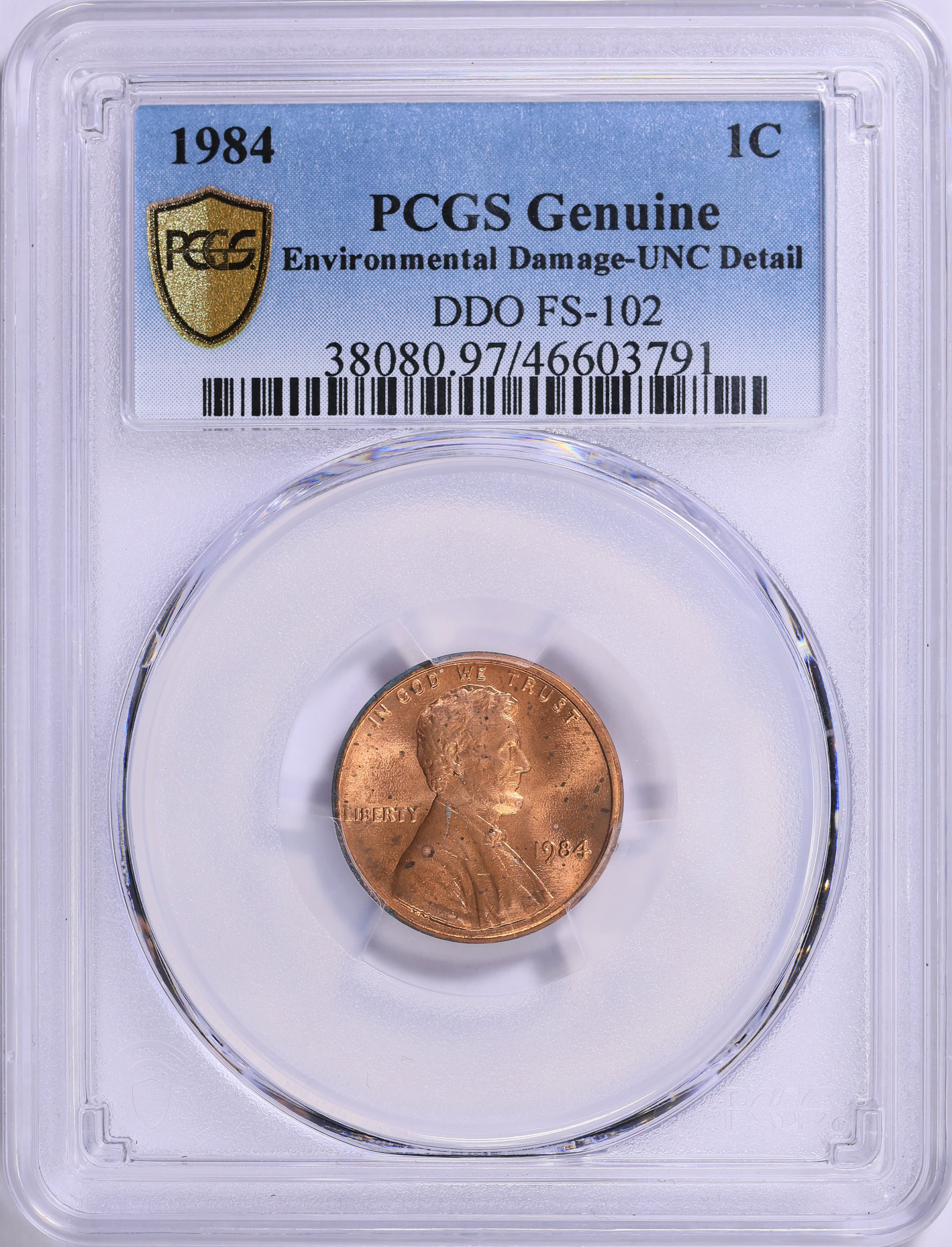 1984 Lincoln Cent Doubled Die Obverse FS-102 PCGS Genuine Unc Details (Item 1789618 ...