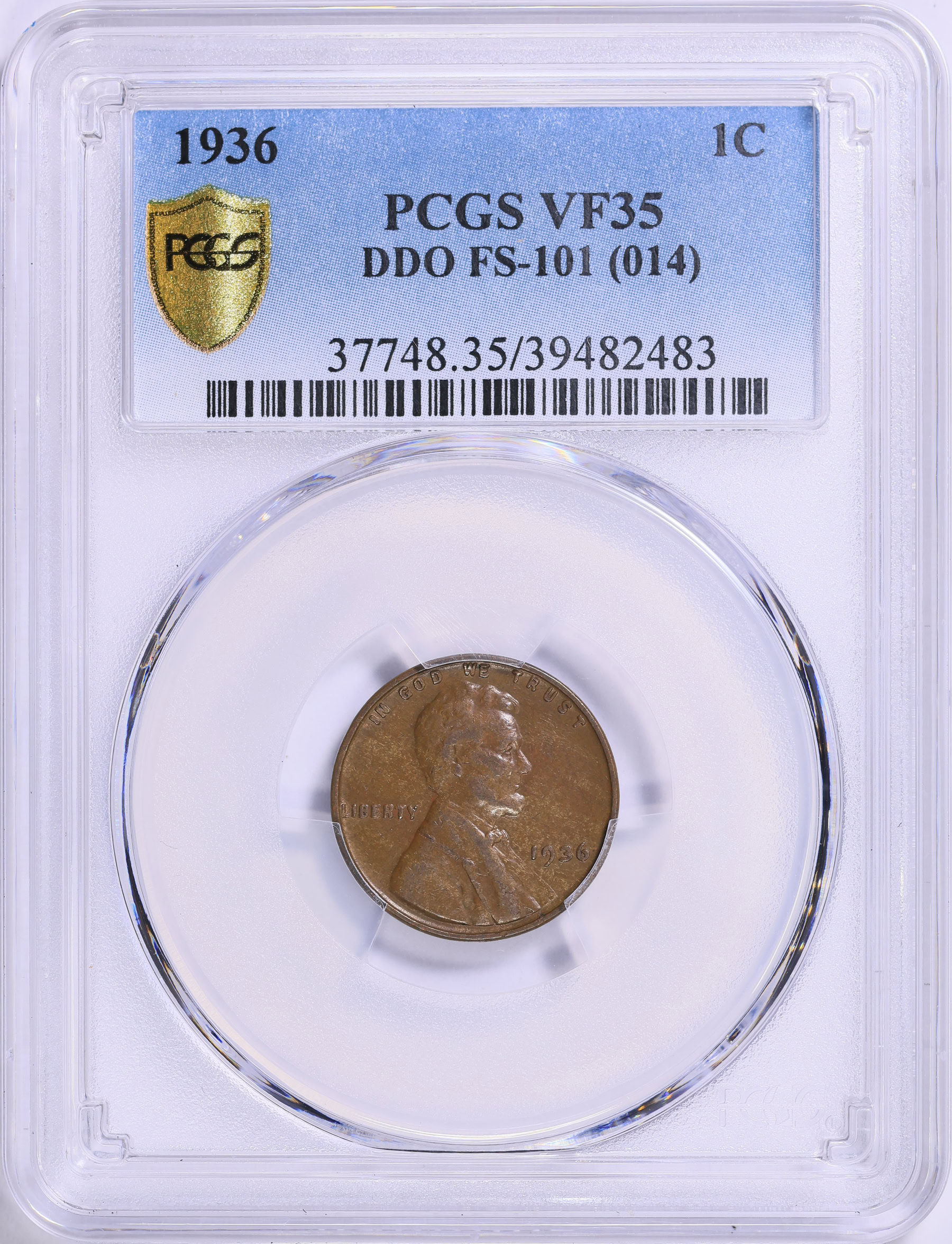1936 Lincoln Cent Doubled Die Obverse FS-101 (014) PCGS VF-35 BN (Item 1789629 ...