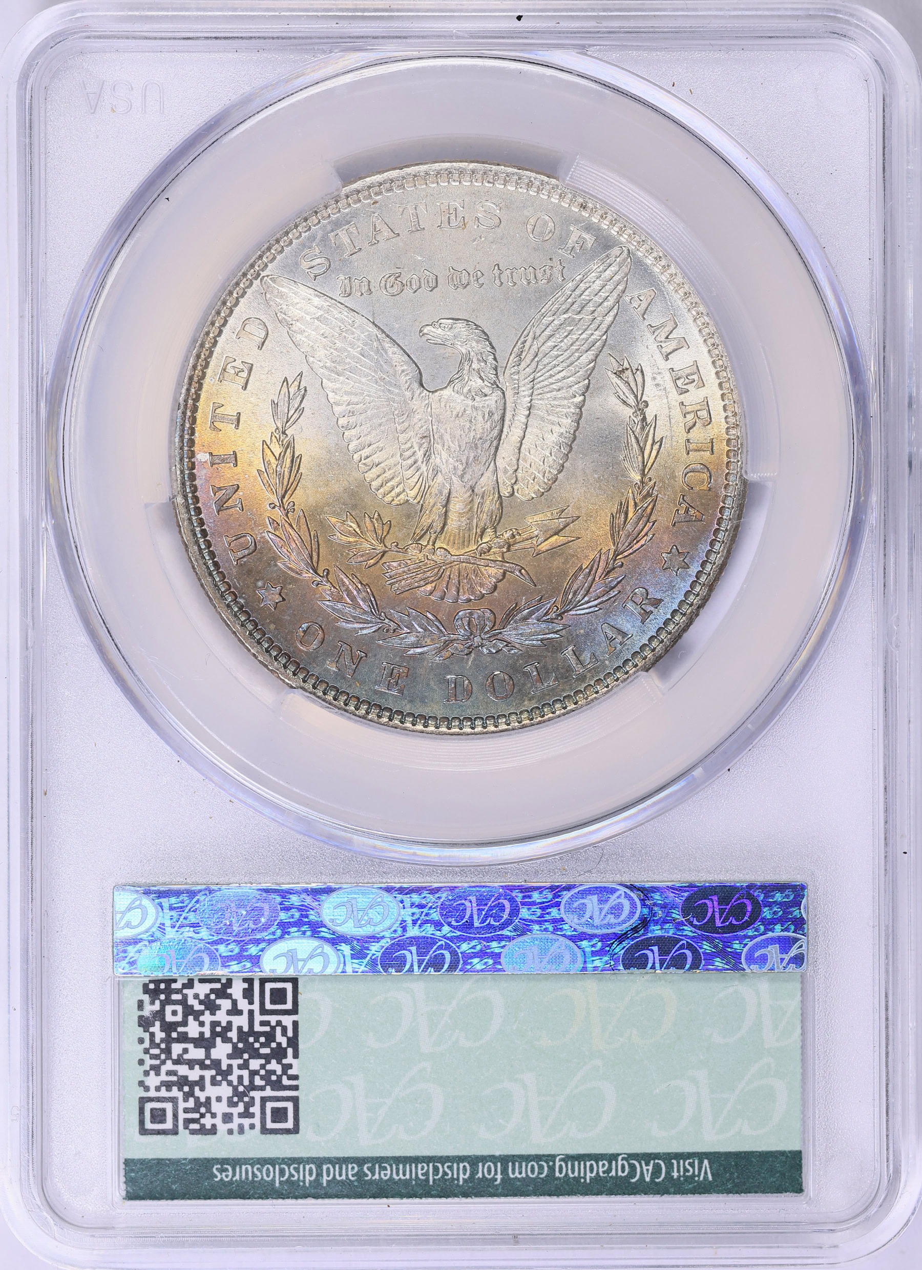 1886 Morgan Silver Dollar CACG MS-63 (Toned) (Item 1789722) | GreatCollections Coin Auctions