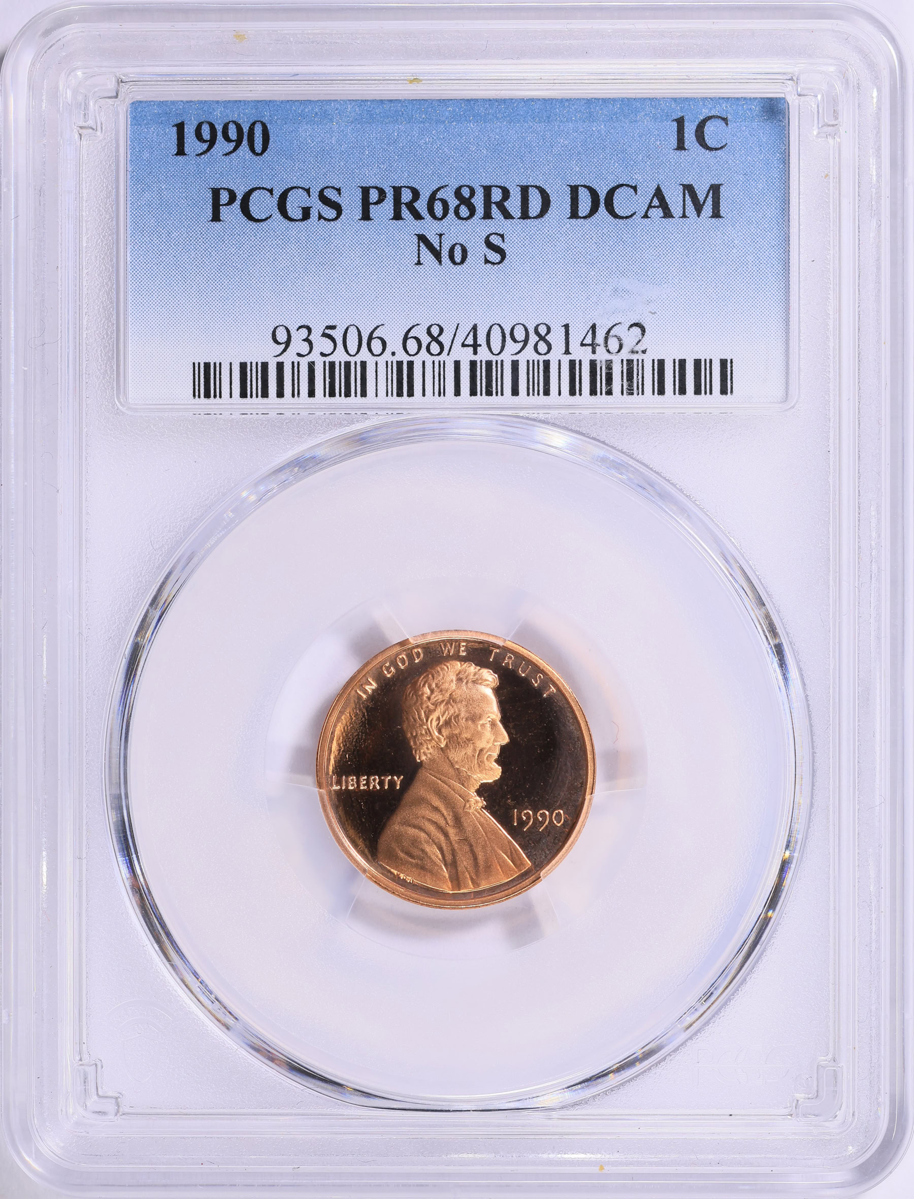 1990 Lincoln Cent No S PCGS Proof-68 DCAM (Item 1789734 ...