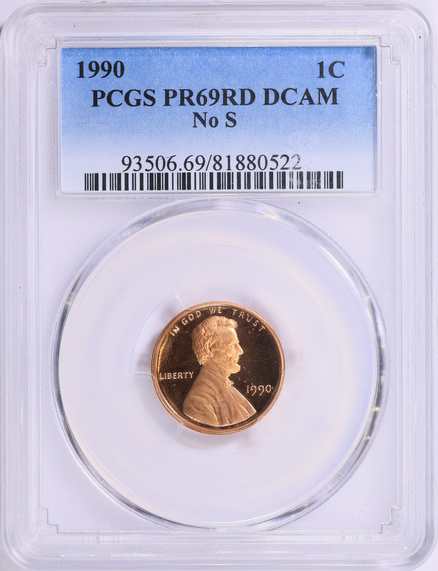 1990 Lincoln Cent No S PCGS Proof-69 DCAM (Item 1789735 ...