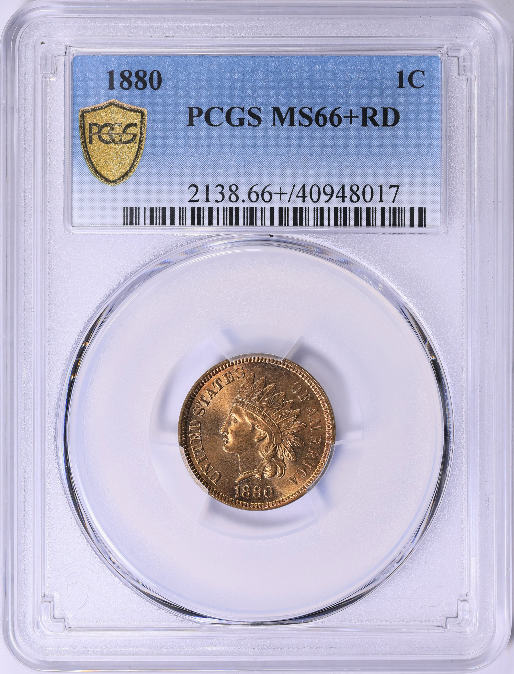 1880 Indian Cent PCGS MS-66+ RD (Item 1789753) | GreatCollections Coin Auctions