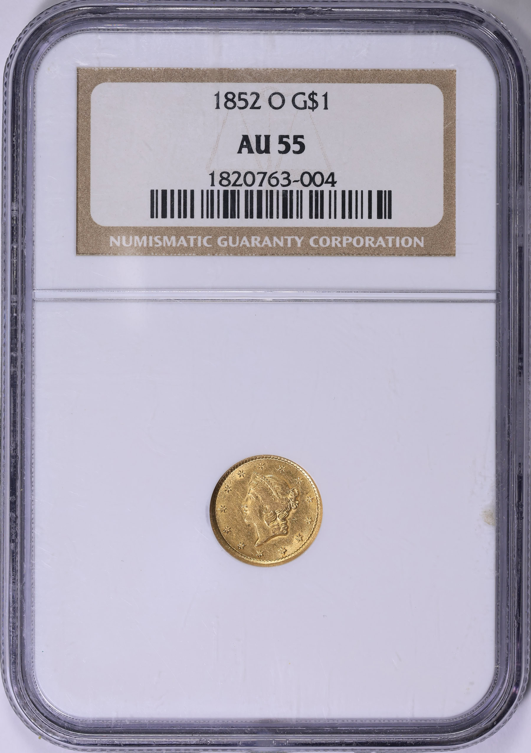 1852-O Liberty Gold Dollar NGC AU-55 (Item 1789770) | GreatCollections Coin Auctions