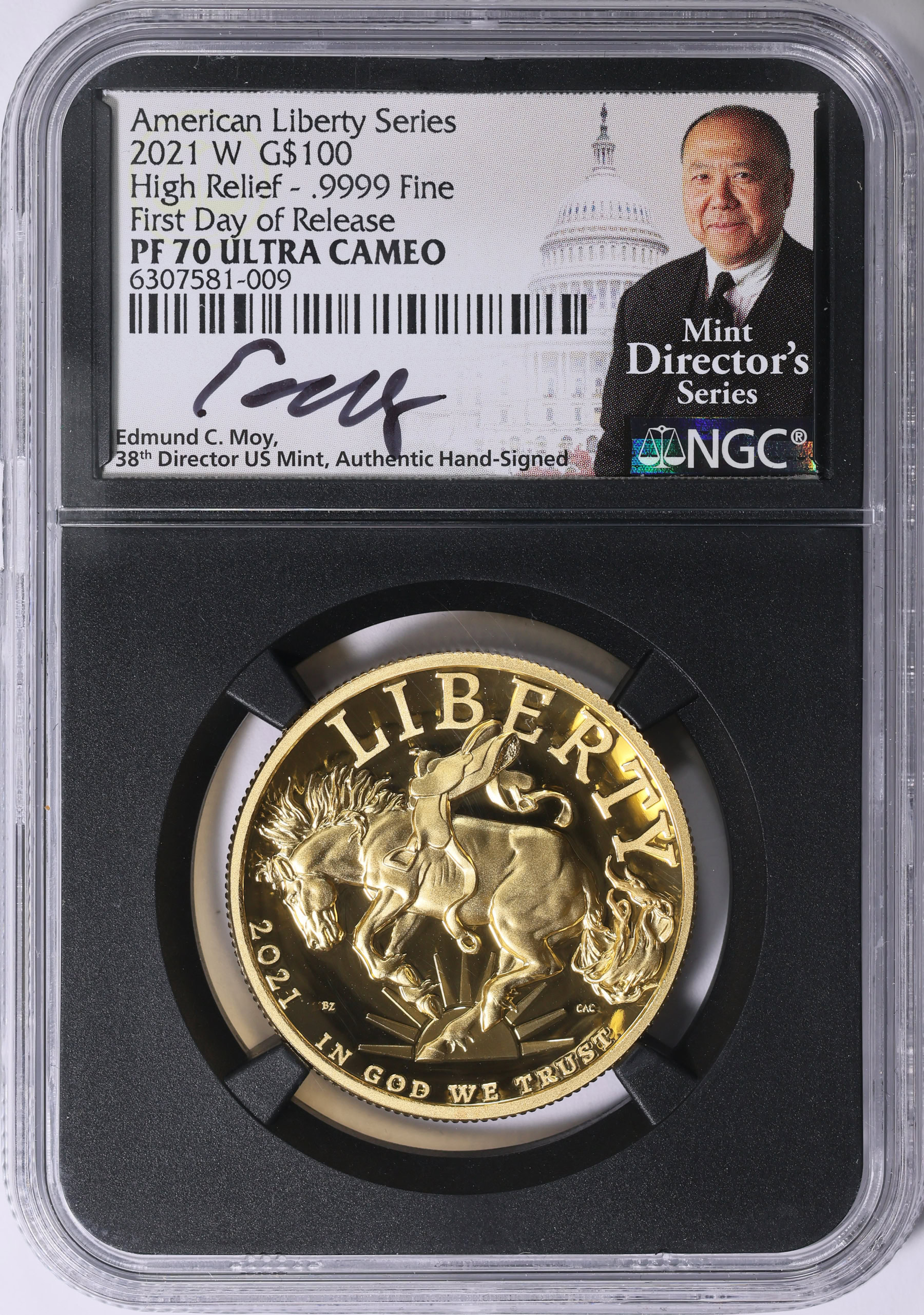 2021-W Gold $100 American Liberty High Relief First Day of Release NGC ...