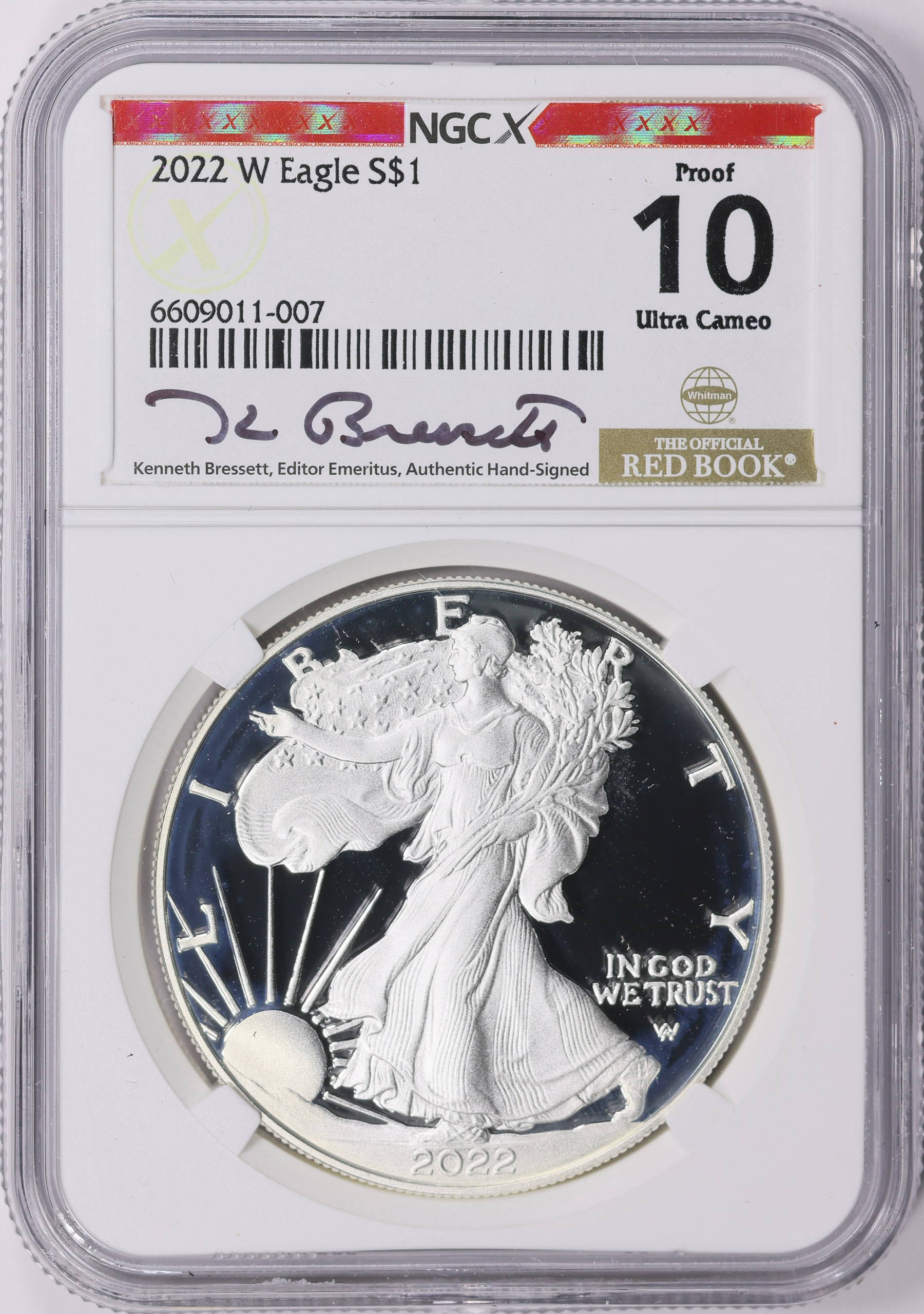 2022-W $1 Silver Eagle NGCX Proof 10 UC (NGC Proof-70 UC) (Kenneth ...