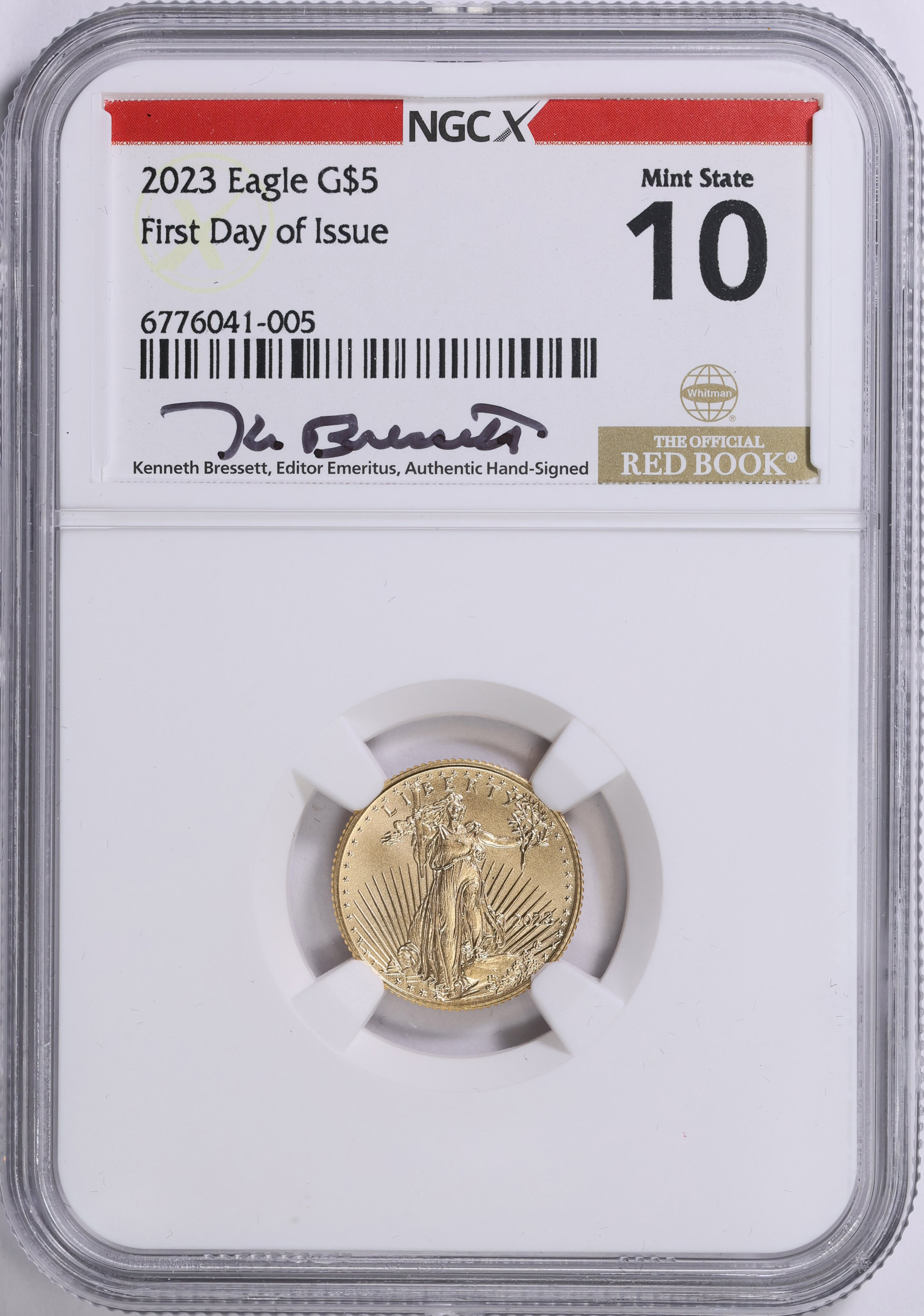 2023 $5 Tenth-Ounce Gold American Eagle First Day of Issue NGCX Mint ...