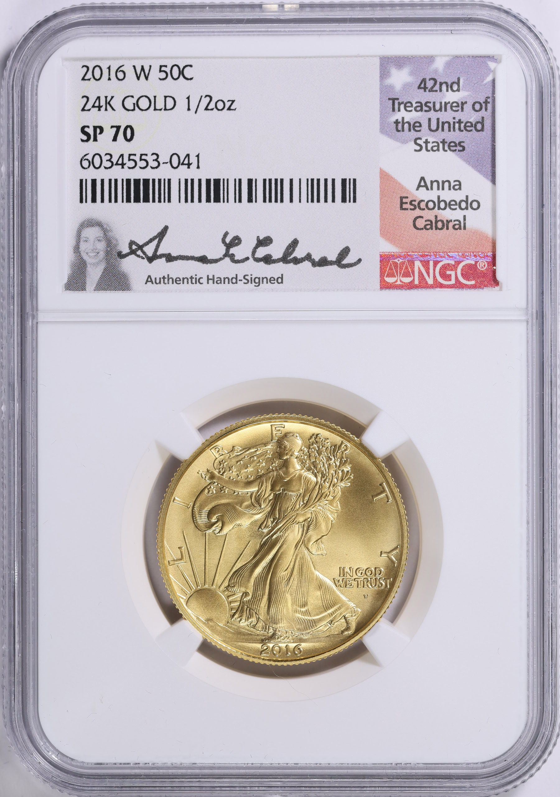 2016-W Walking Liberty Half Dollar 100th Anniversary Gold NGC SP-70 ...