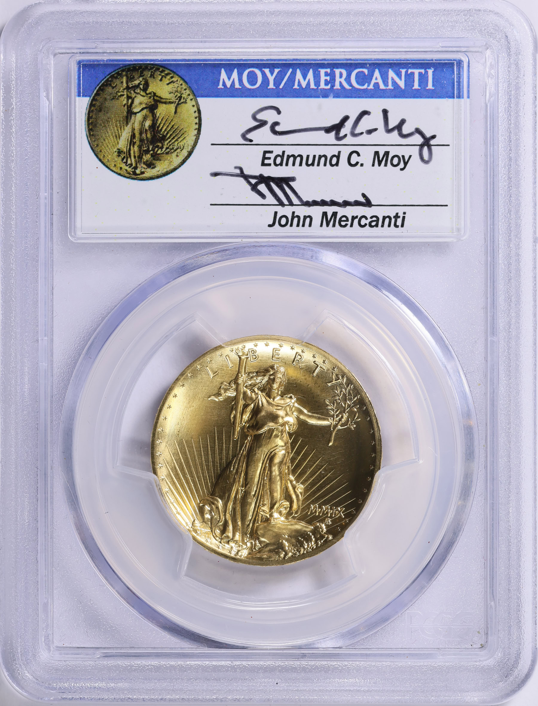 2009 MMIX Ultra High Relief $20 Gold PCGS MS-69 (Mercanti & Moy Signed ...