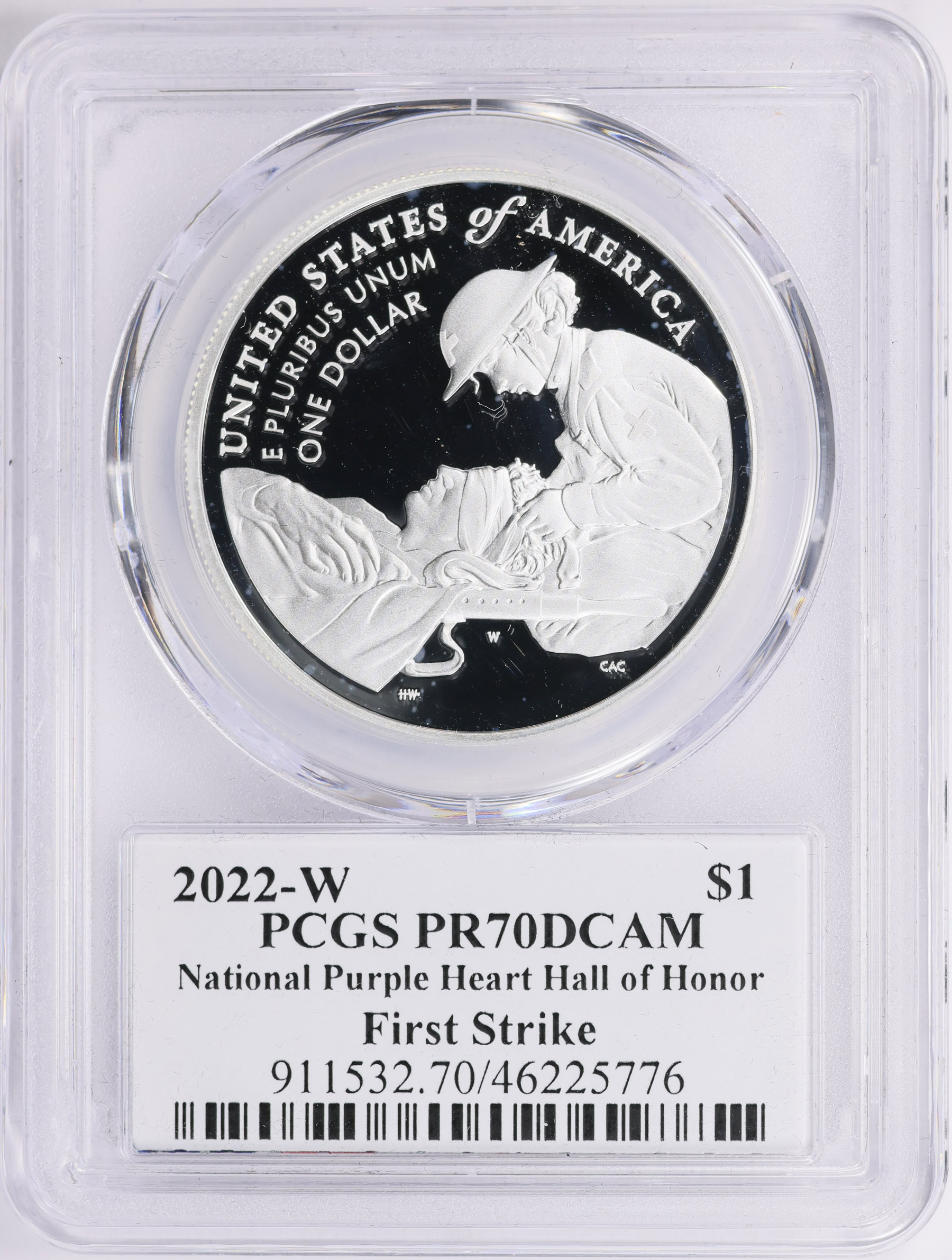 2022-W National Purple Heart Hall of Honor Silver Dollar First Strike ...