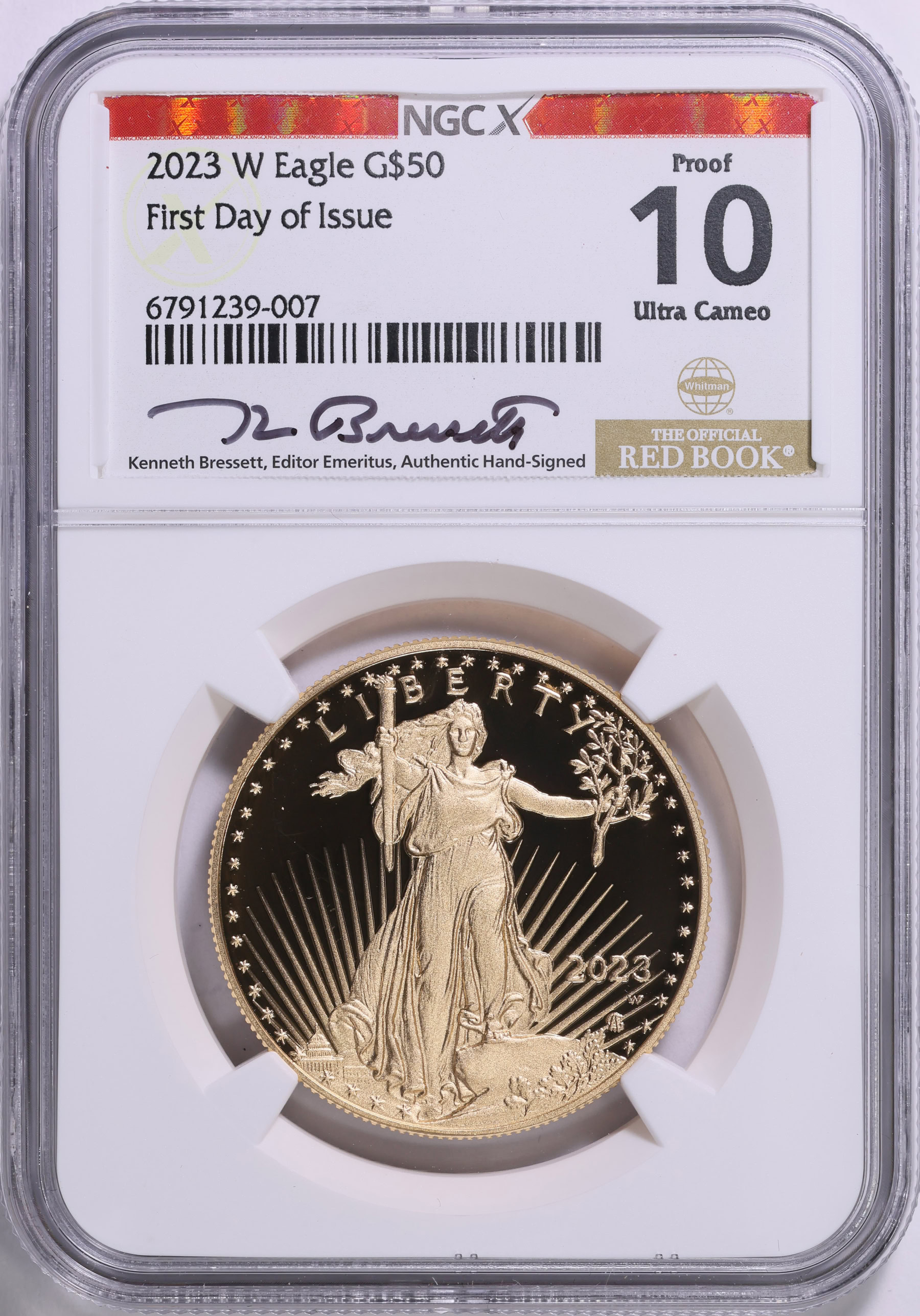 2023-W $50 One-Ounce Gold American Eagle First Day of Issue NGCX Proof ...