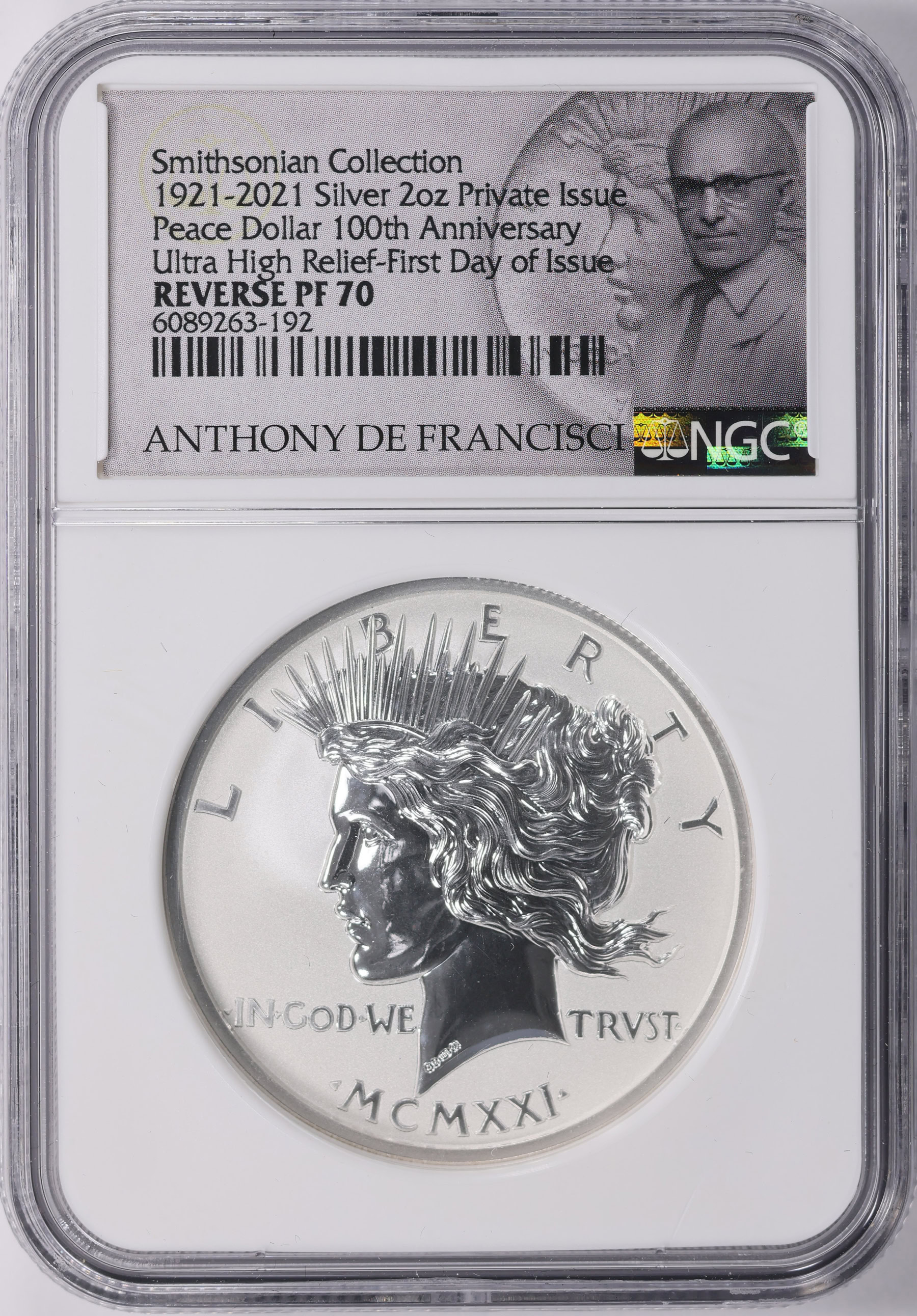 1921-2021 Silver 2oz Private Issue Peace Dollar 100th Anniversary Ultra ...