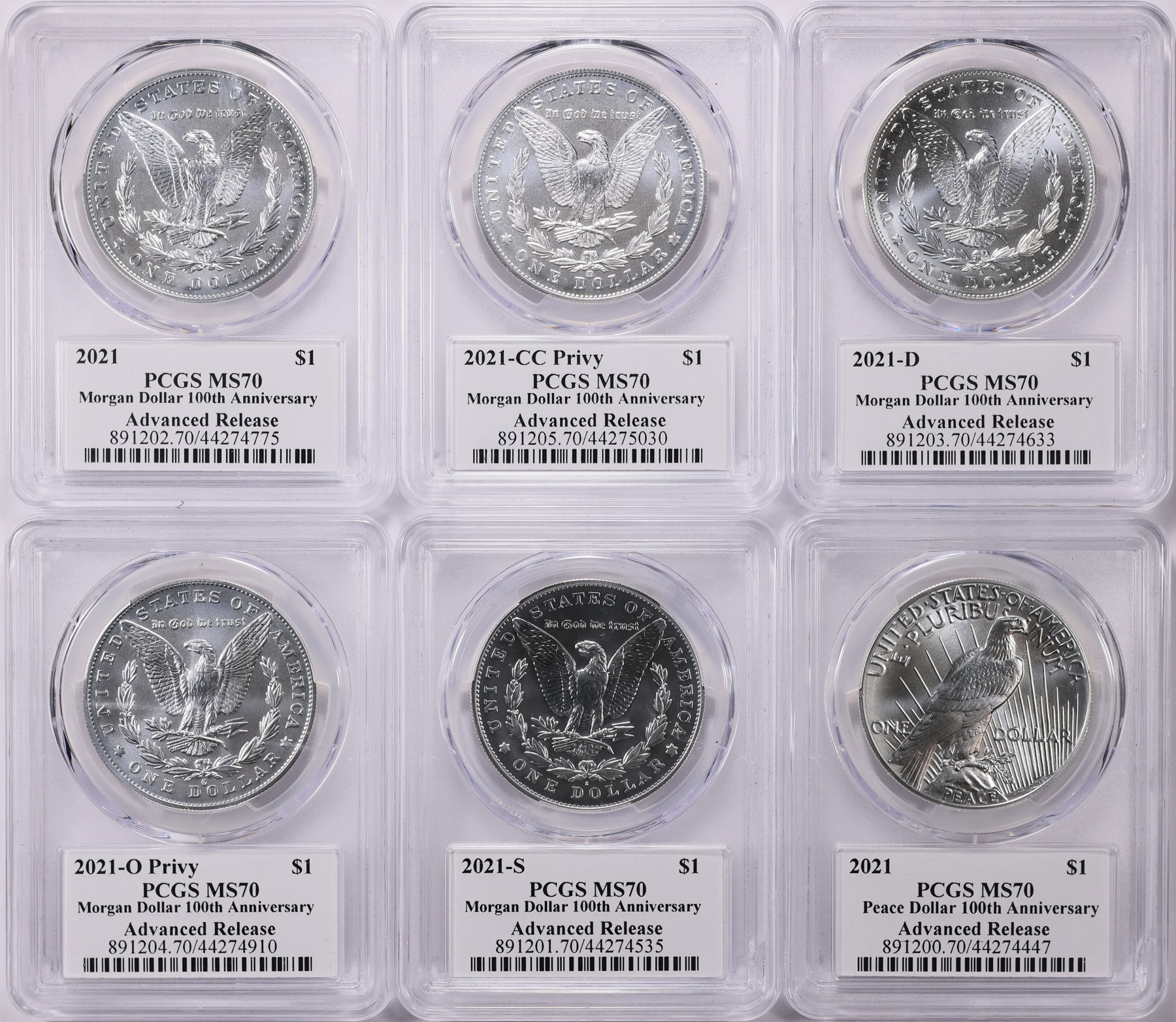 2021 Morgan and Peace Silver Dollar Set 100th Anniversary Advanced ...