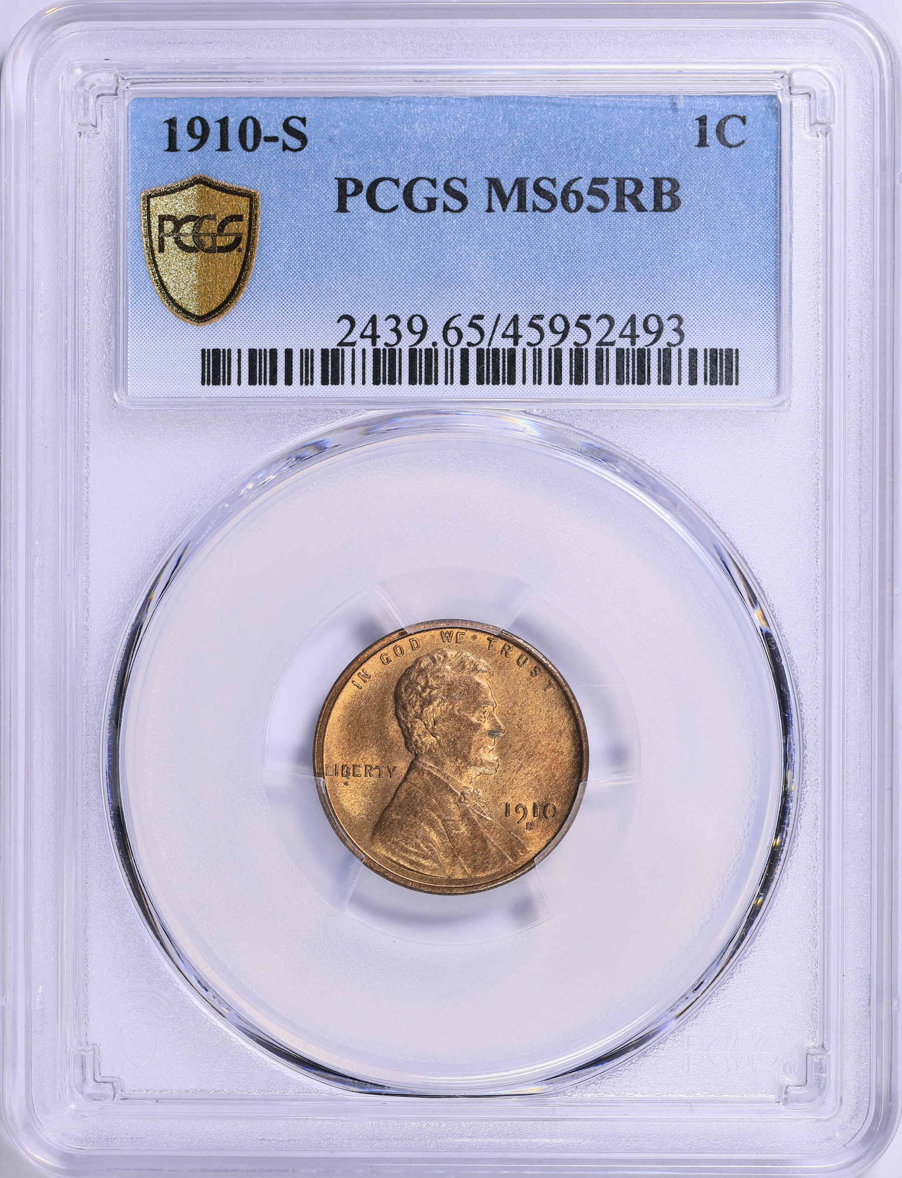 1910-S Lincoln Cent PCGS MS-65 RB (Item 1790253) | GreatCollections Coin Auctions